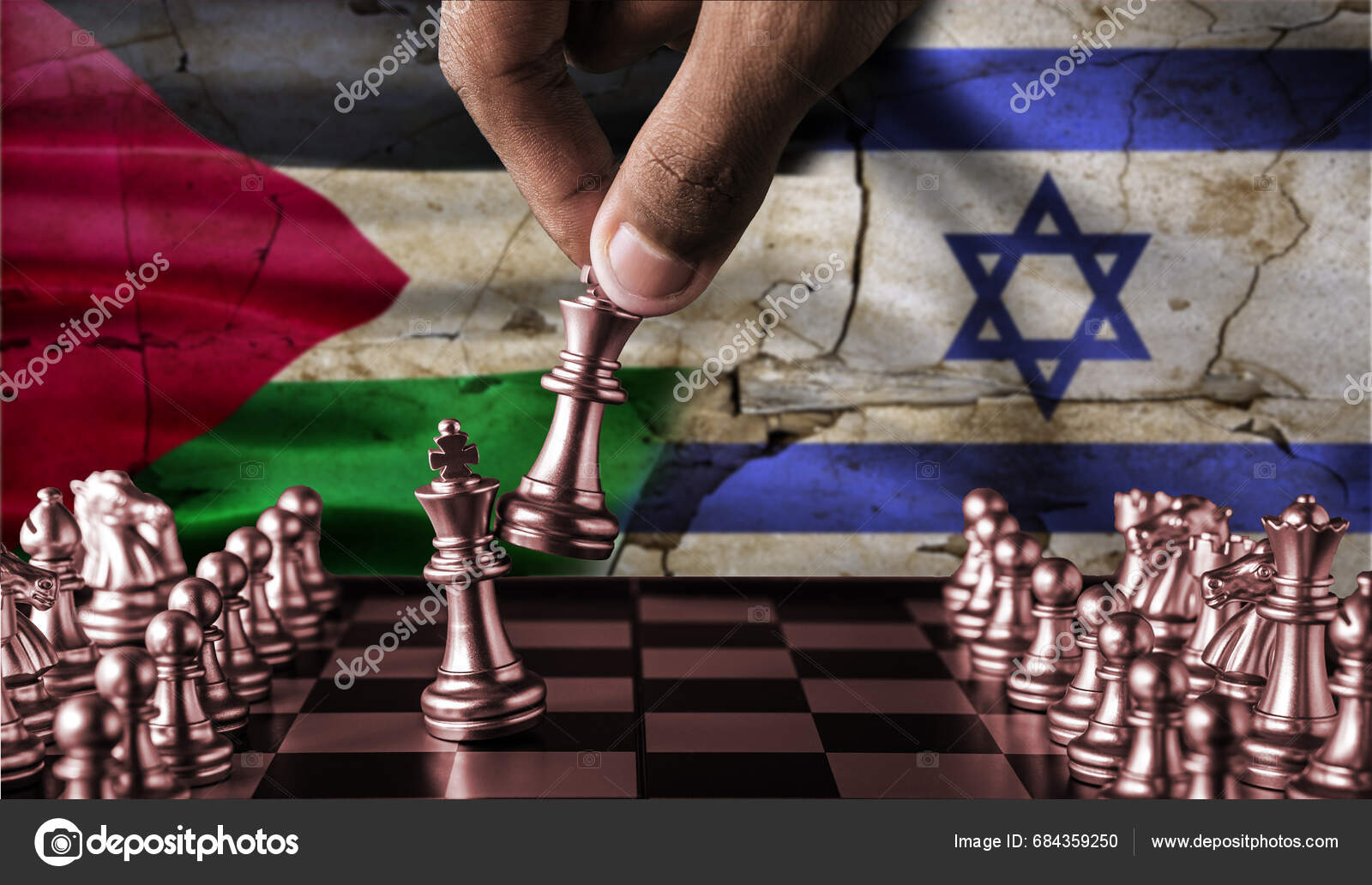Palestine Israel Conflict Concept Chessboard War Israel Palestine ...