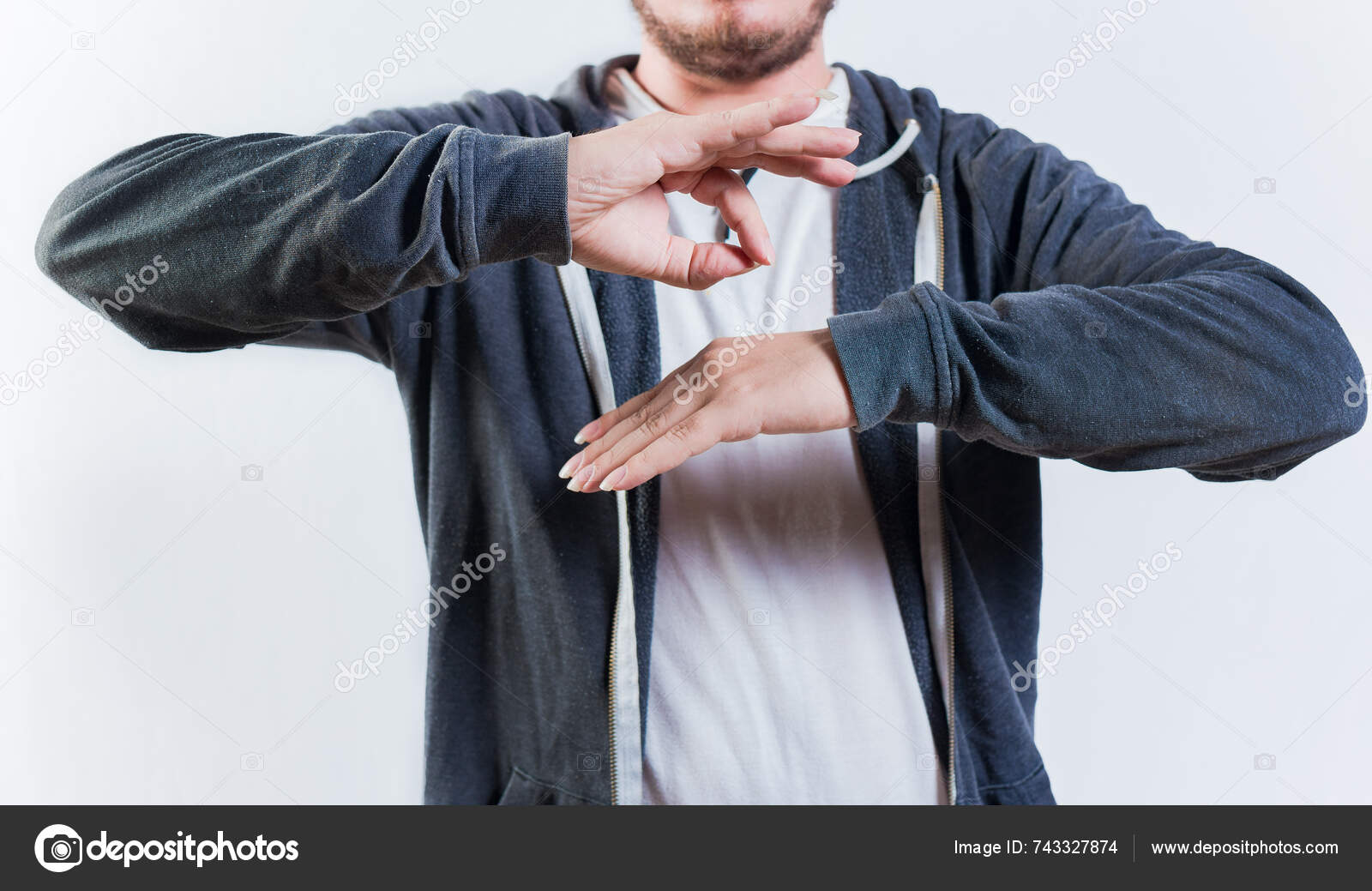 Male Interpreter Talking Sign Language People Talking Sign Language ...