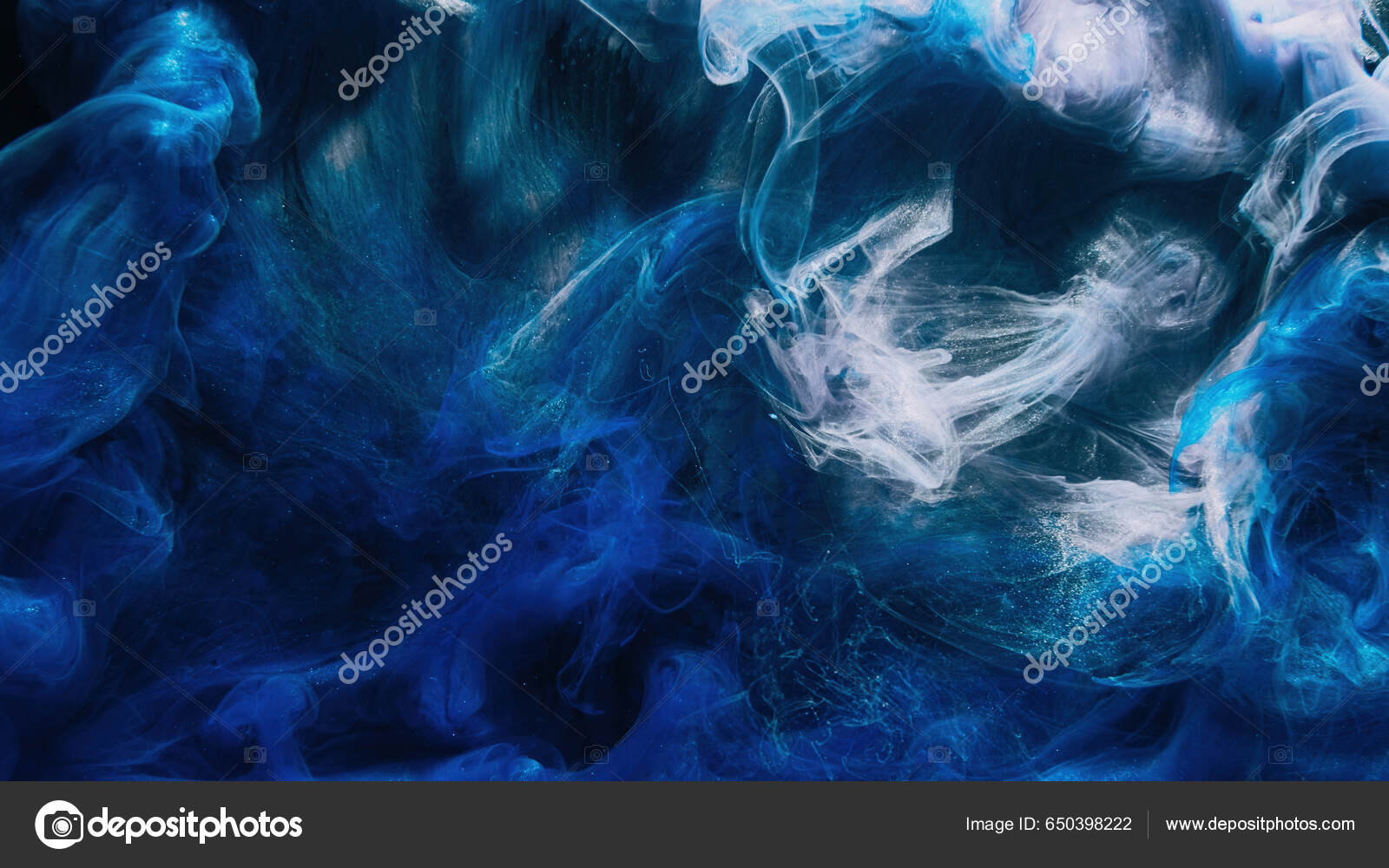 Paint Water Smoke Texture Acrylic Ink Splash Blue Color Glowing Stock ...
