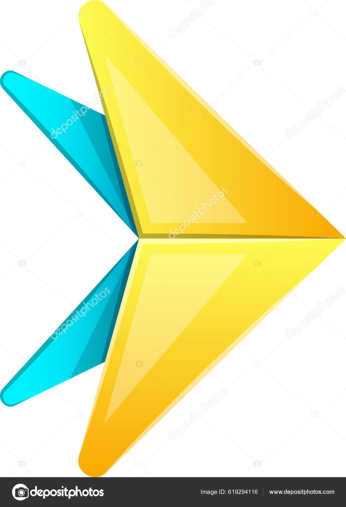 Abstract Play Button Logo Illustration Trendy Minimal Style Isolated ...