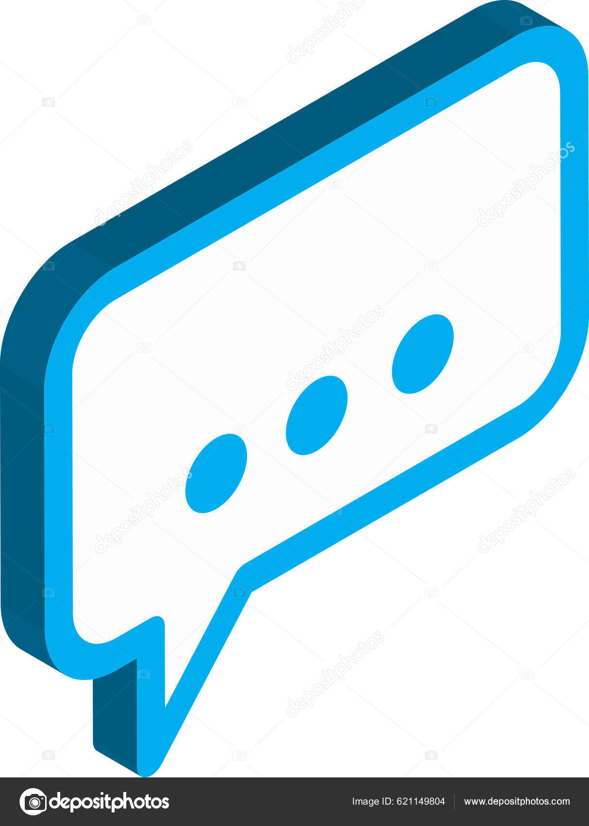 Speech Box Illustration Isometric Style Isolated Background Stock ...