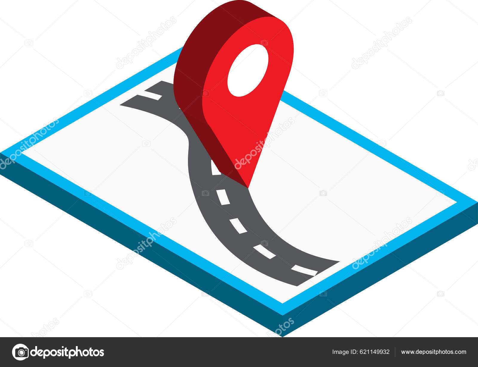 Location Pins Maps Illustration Isometric Style Isolated Background ...
