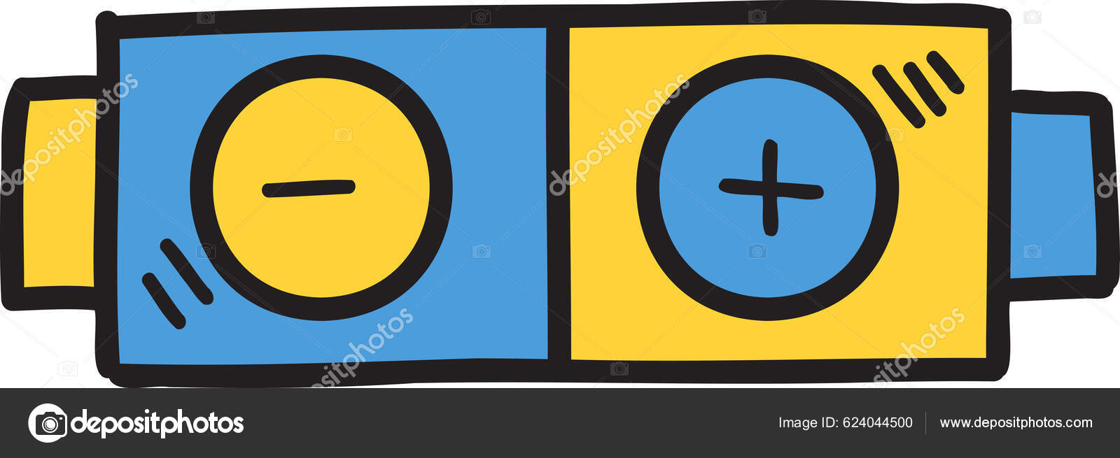 Hand Drawn Pack Battery Illustration Isolated Background Stock Vector ...