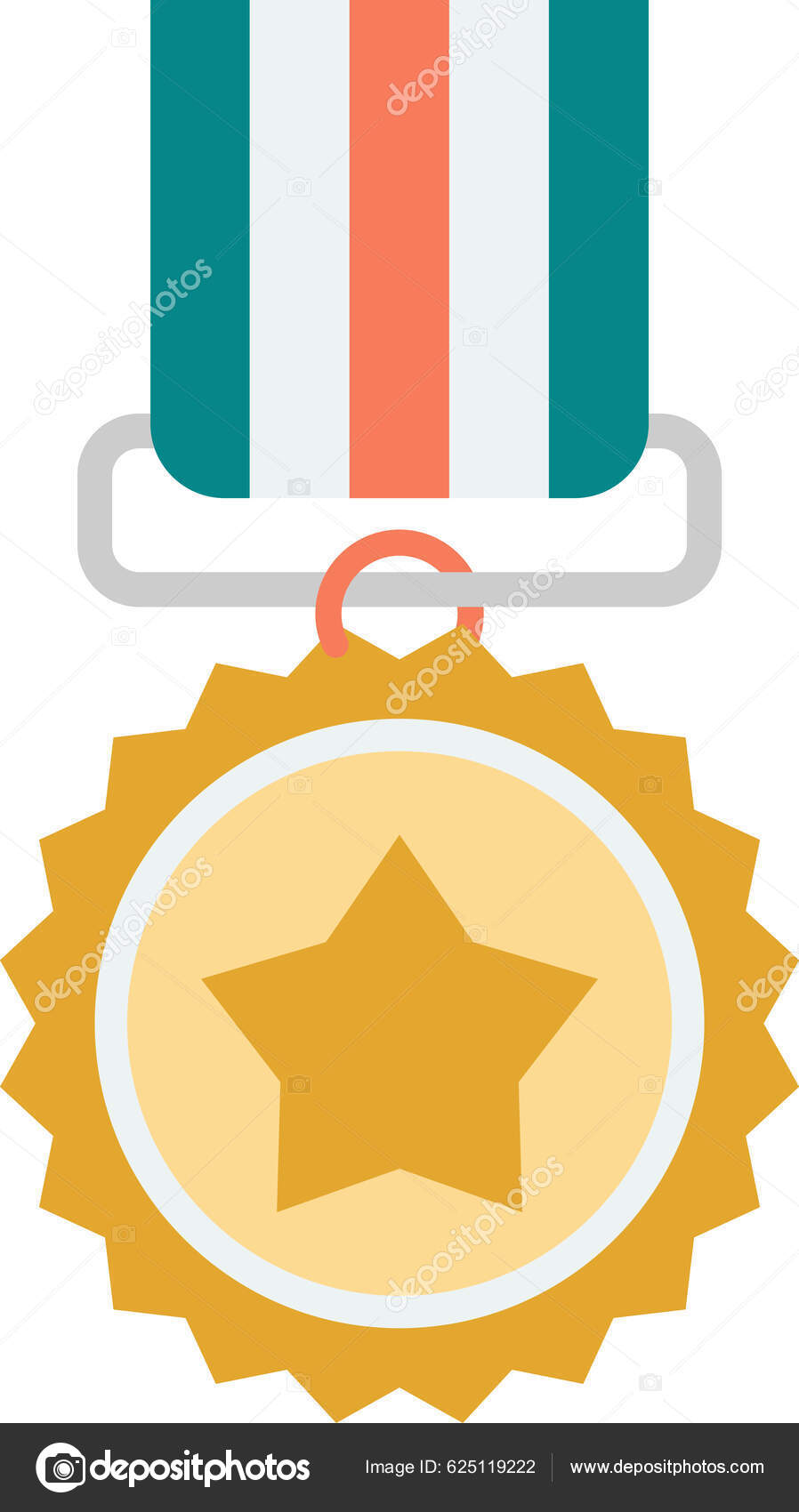 Medalla Ilustración Estilo Minimalista Aislado Sobre Fondo Vector de ...