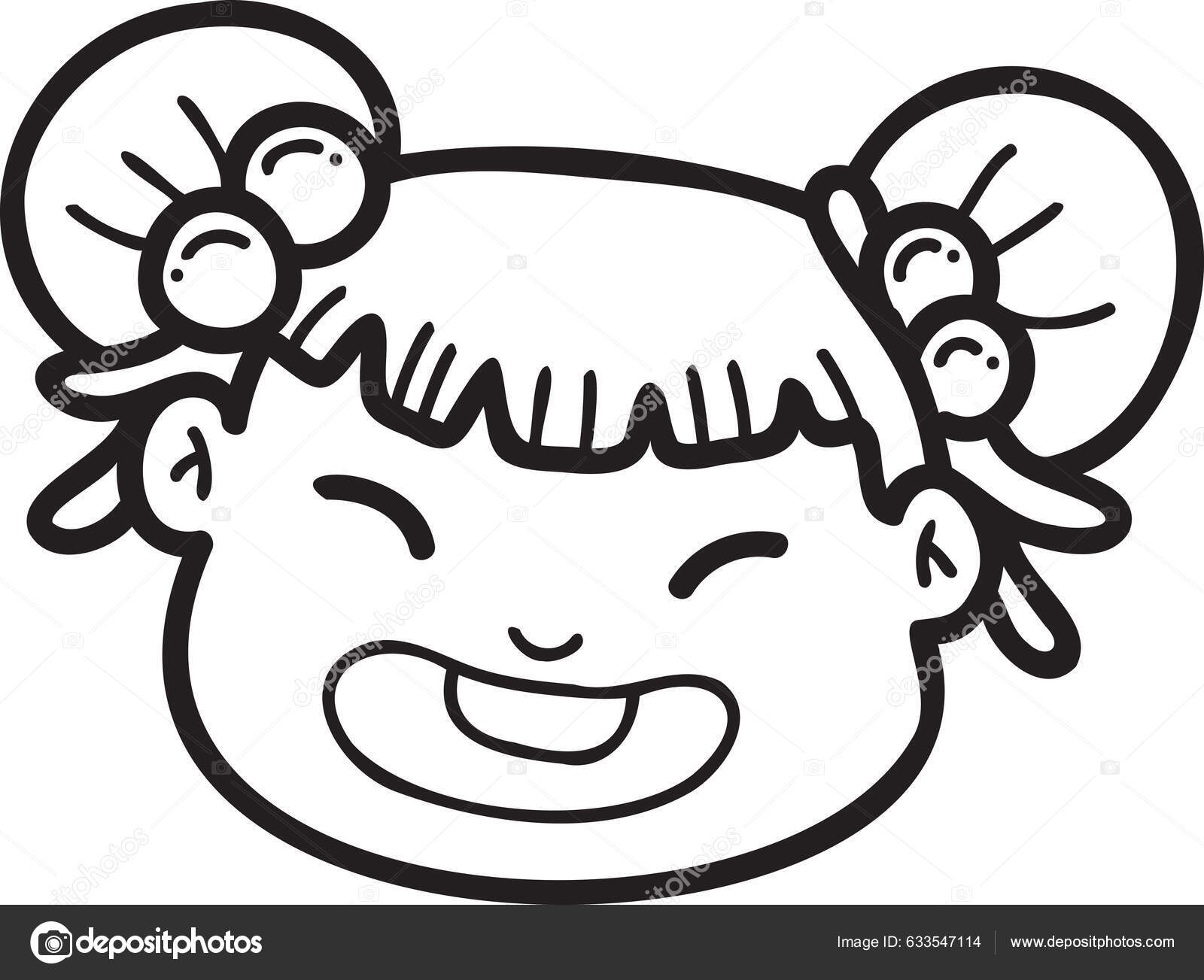 Hand Drawn Chinese Girl Smiling Happy Illustration Isolated Background ...