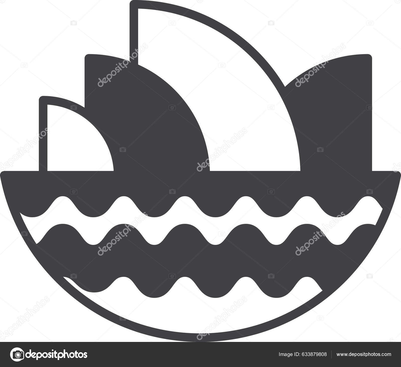 Buildings River Illustration Minimal Style Isolated Background Stock ...