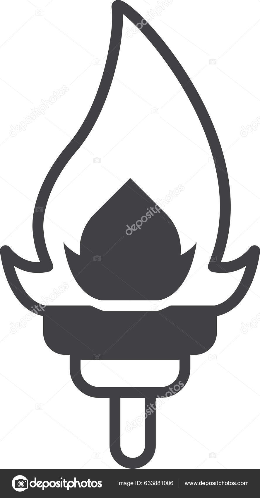Torch Flame Illustration Minimal Style Isolated Background Stock Vector ...