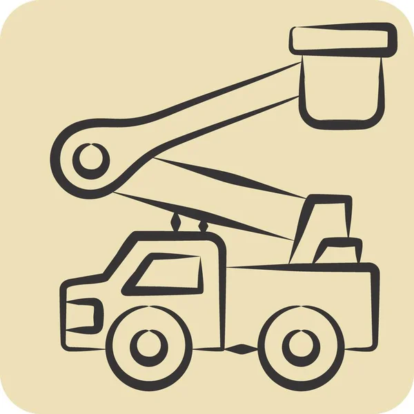 Icon Crane Related Construction Vehicles Symbol Hand Drawn Style Simple ...