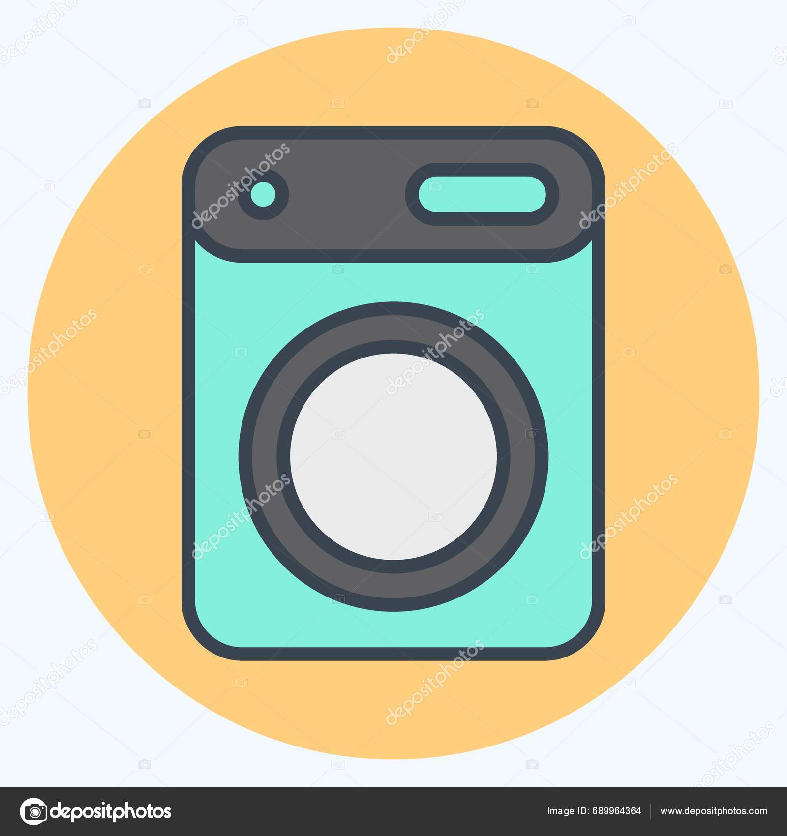 Icon Dryer Related Laundry Symbol Color Mate Style Simple Design Stock ...