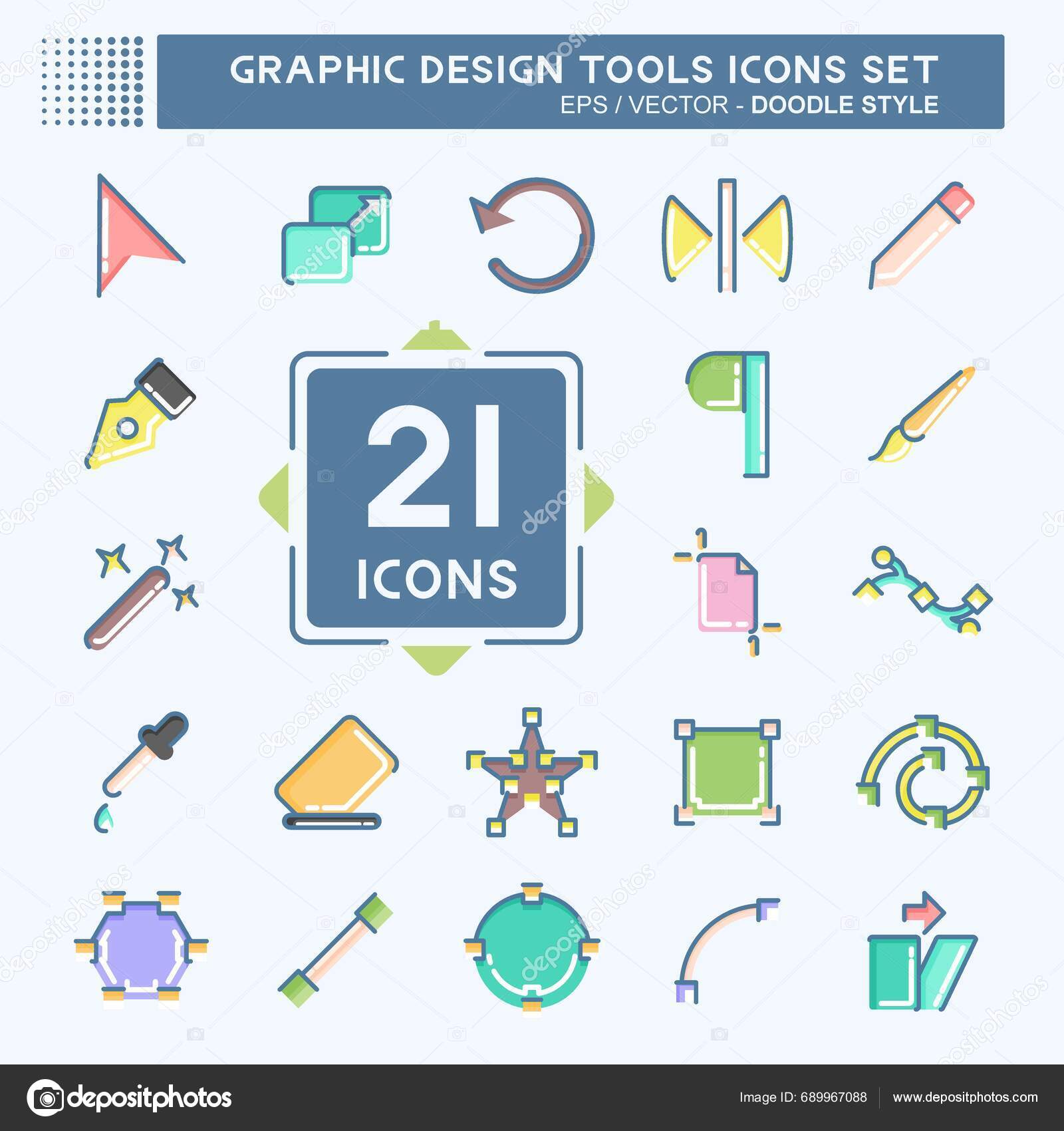 Icon Set Graphic Design Tools Related Graphic Design Tools Symbol Stock ...
