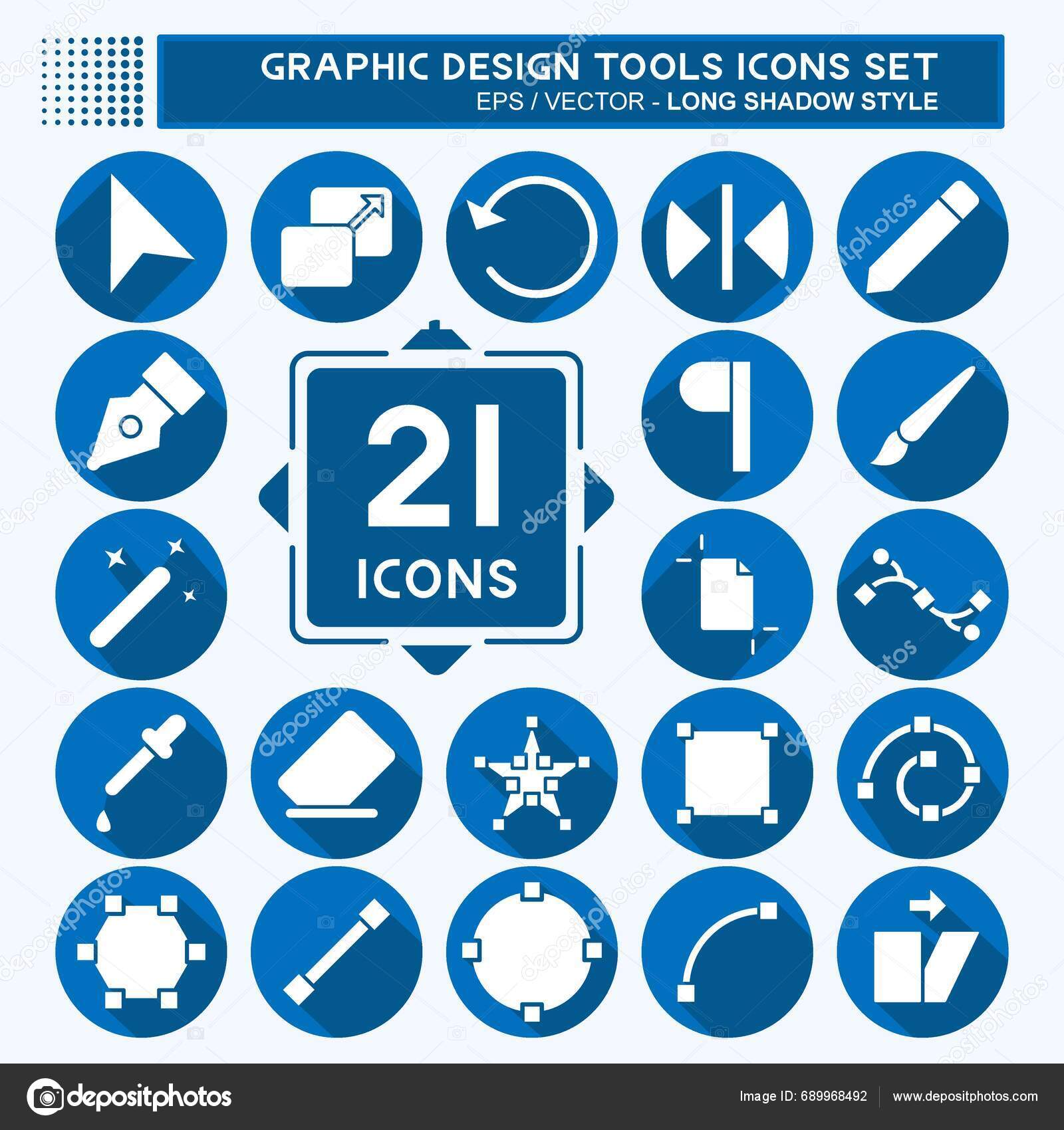 Icon Set Graphic Design Tools Related Graphic Design Tools Symbol Stock ...