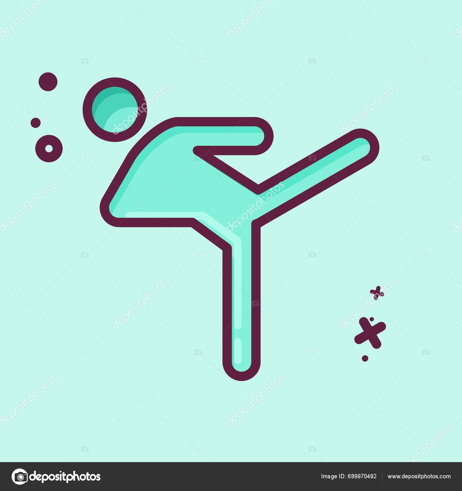 Icon Kicking Related Combat Sport Symbol Mbe Style Simple Design Stock ...