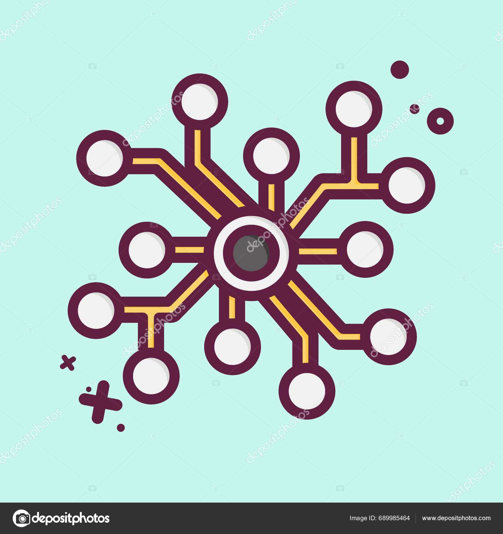 Icon Neural Network Related Machine Learning Symbol Mbe Style Simple ...