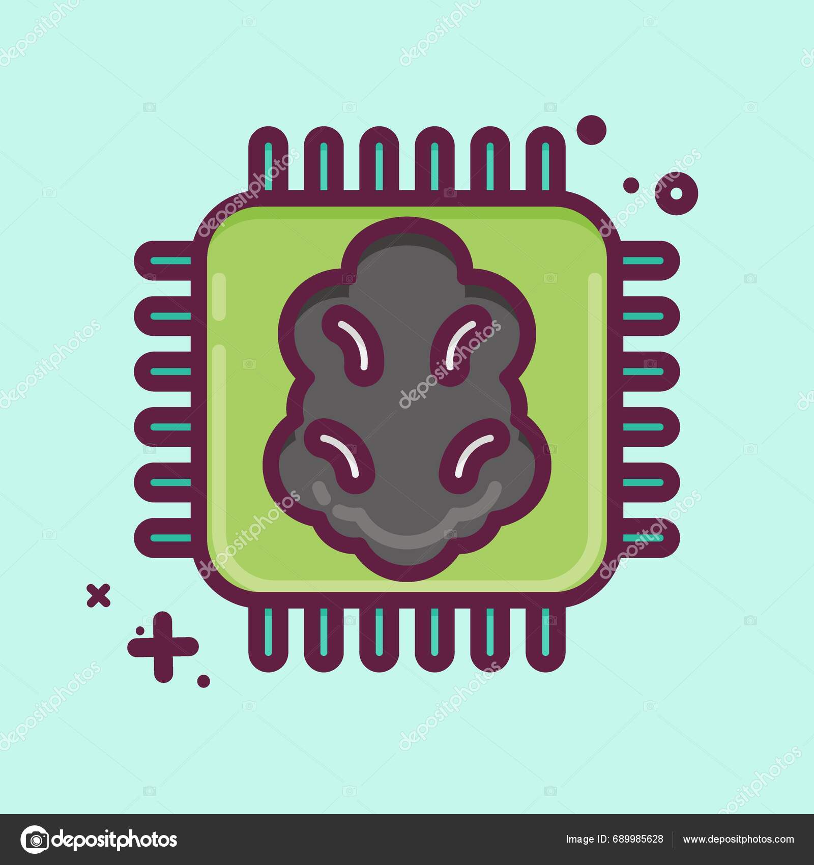 Icon Artificial Intelligence Related Machine Learning Symbol Mbe Style ...