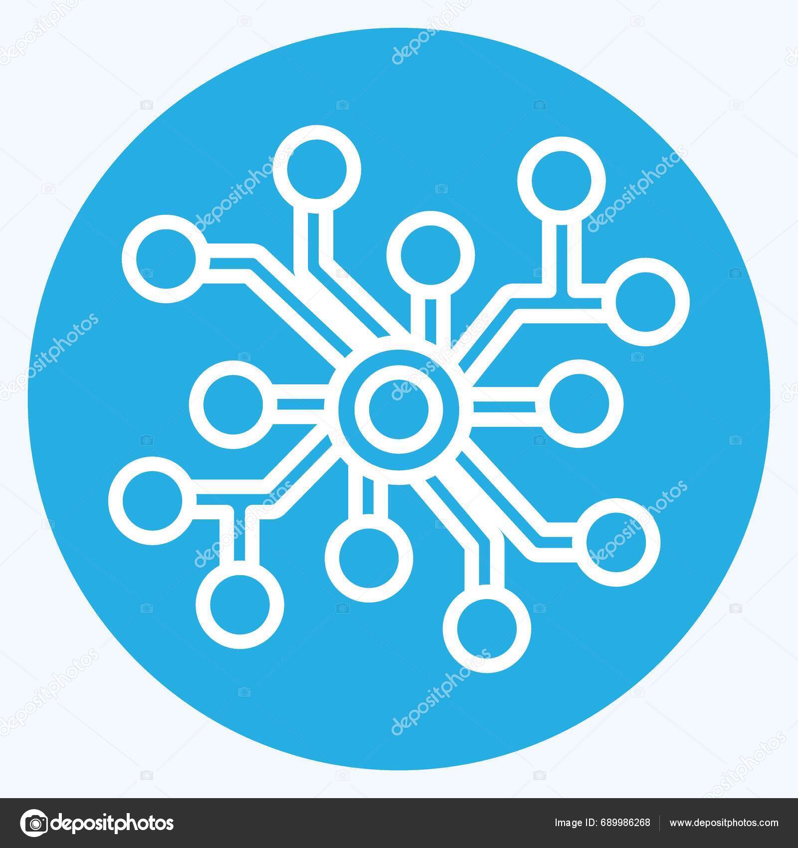 Icon Neural Network Related Machine Learning Symbol Blue Eyes Style ...