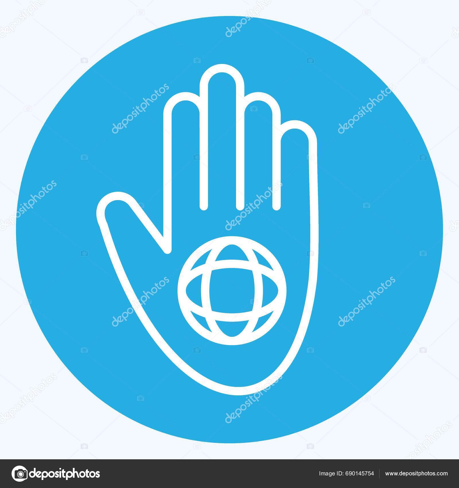 Icon Virtual Volunteering Related Volunteering Symbol Blue Eyes Style ...