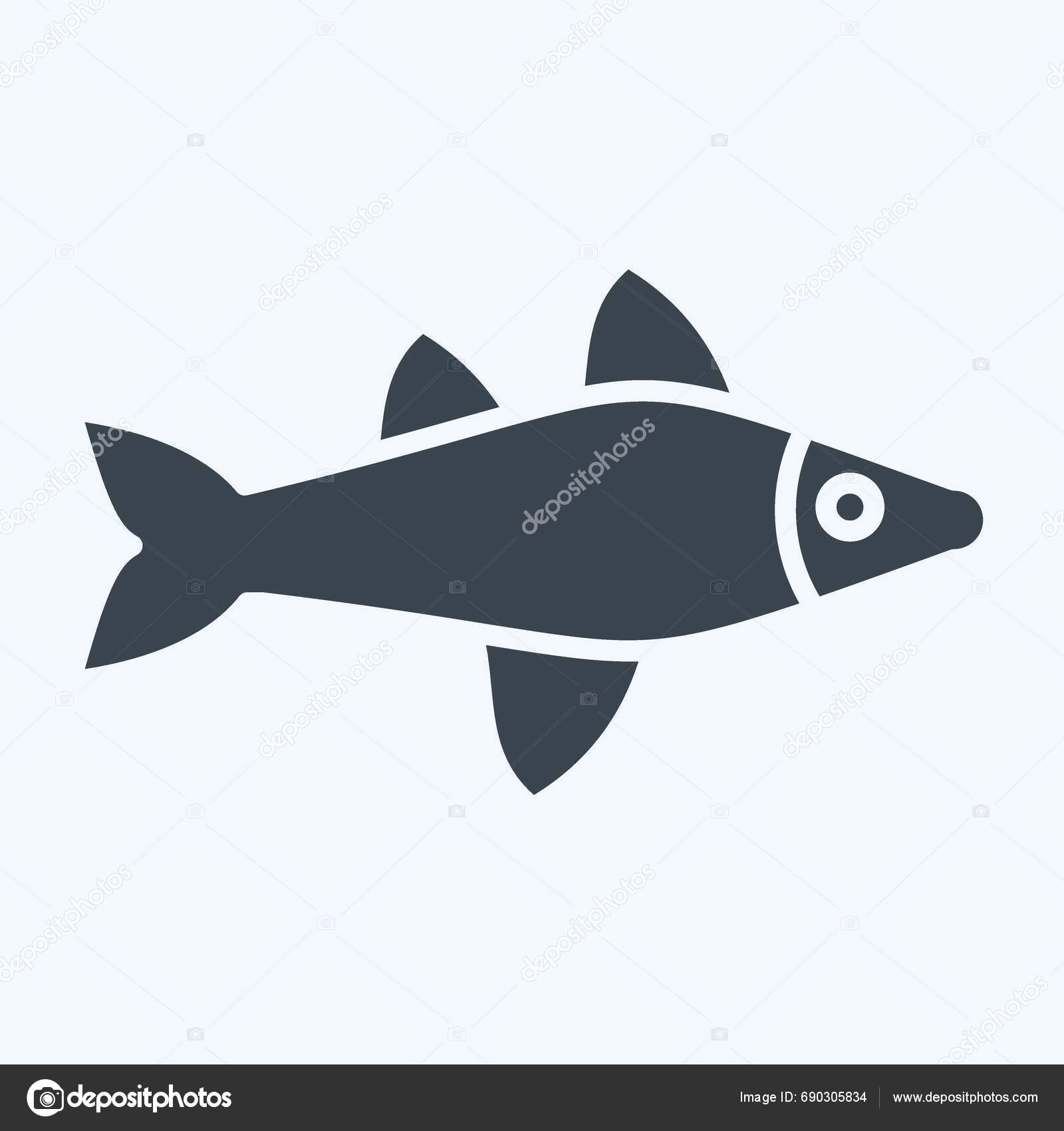 Icon Fish Related Sea Symbol Glyph Style Simple Design Editable — Stock ...