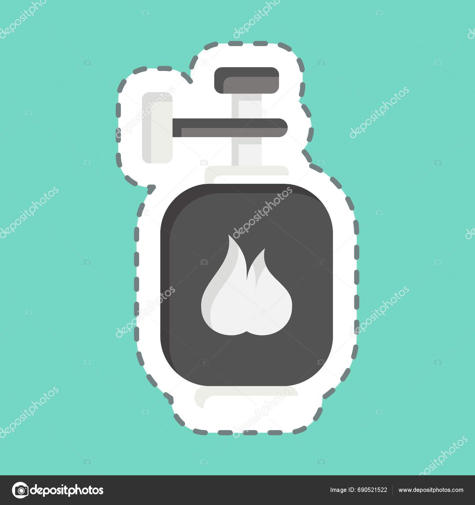 Sticker Line Cut Gas Tank Related Nuclear Symbol Simple Design Stock ...