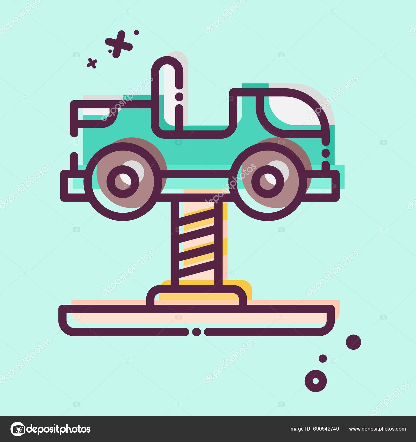 Icon Spring Swing Rider Related Amusement Park Symbol Mbe Style Stock ...