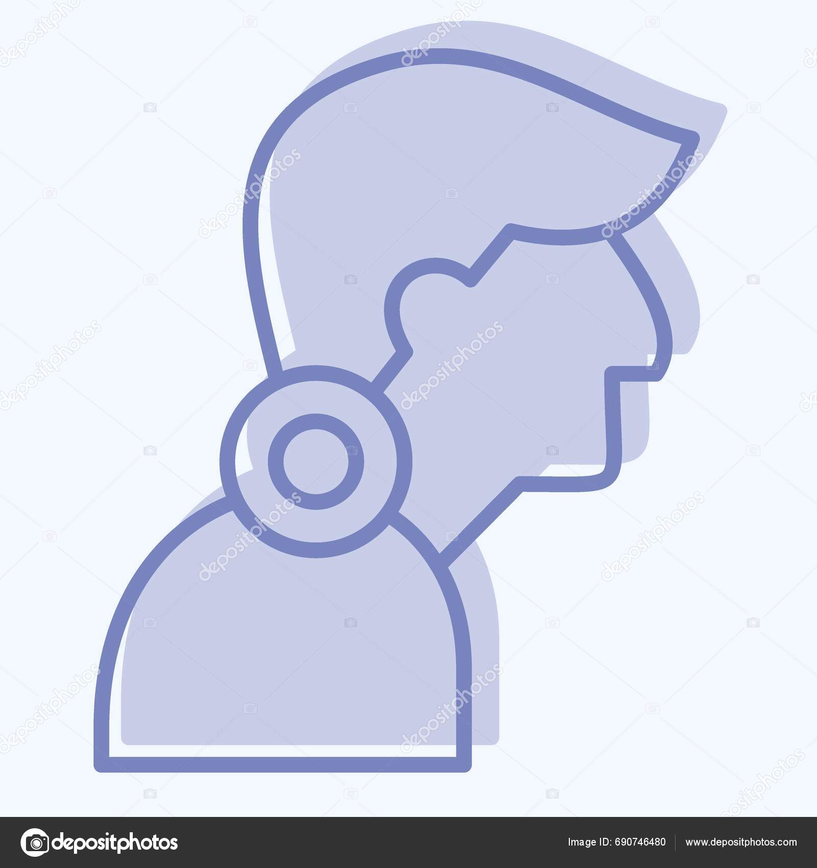 Icon Neck Pain Related Body Ache Symbol Two Tone Style Stock Vector by ...