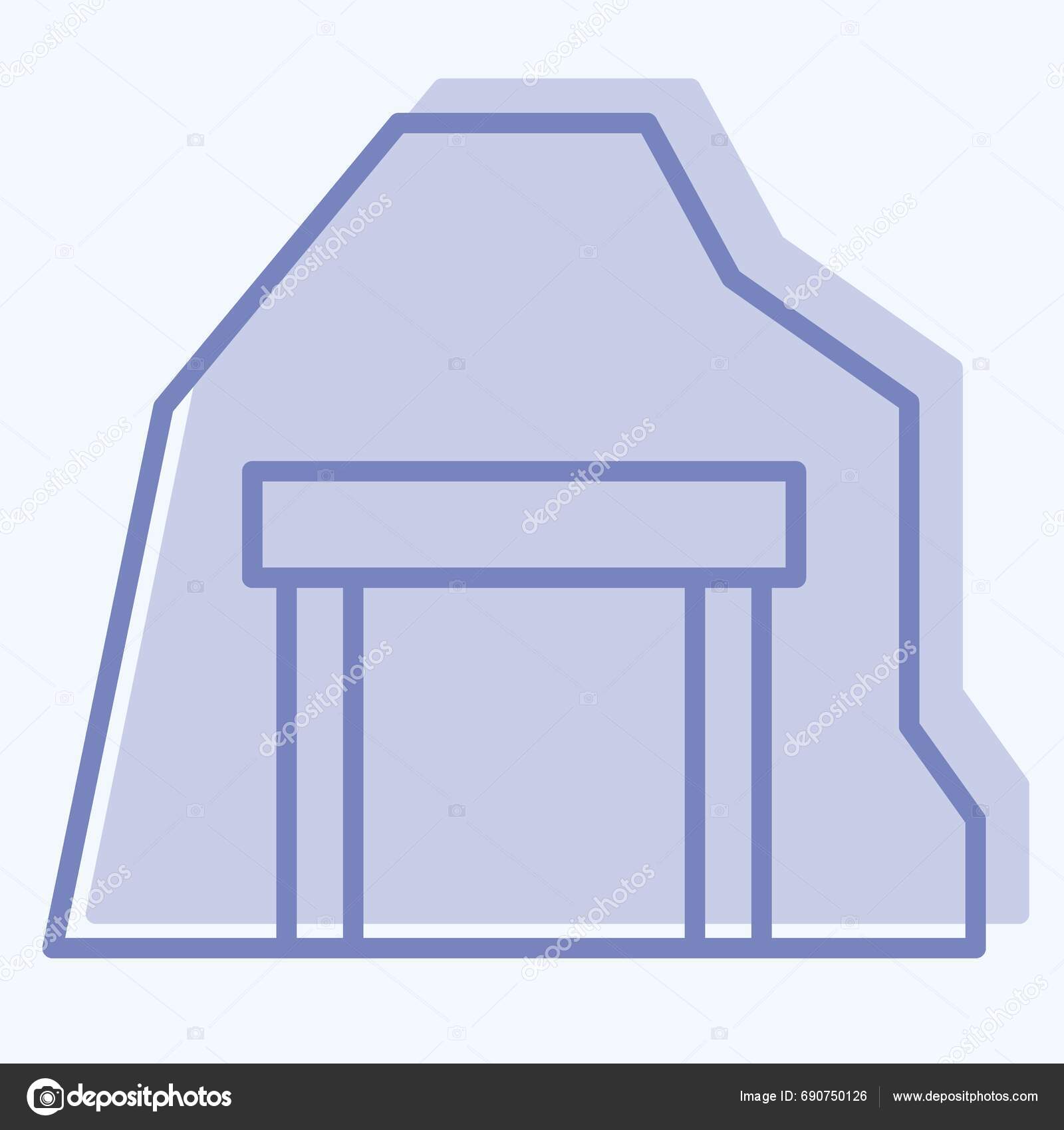 Icon Cave Related Mining Symbol Two Tone Style Simple Design Stock ...