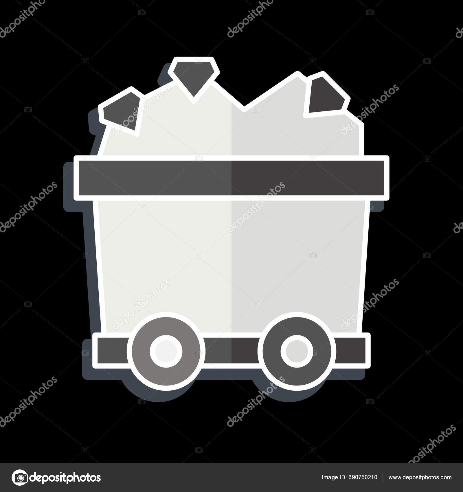 Icon Mining Cart Related Mining Symbol Glossy Style Simple Design Stock ...