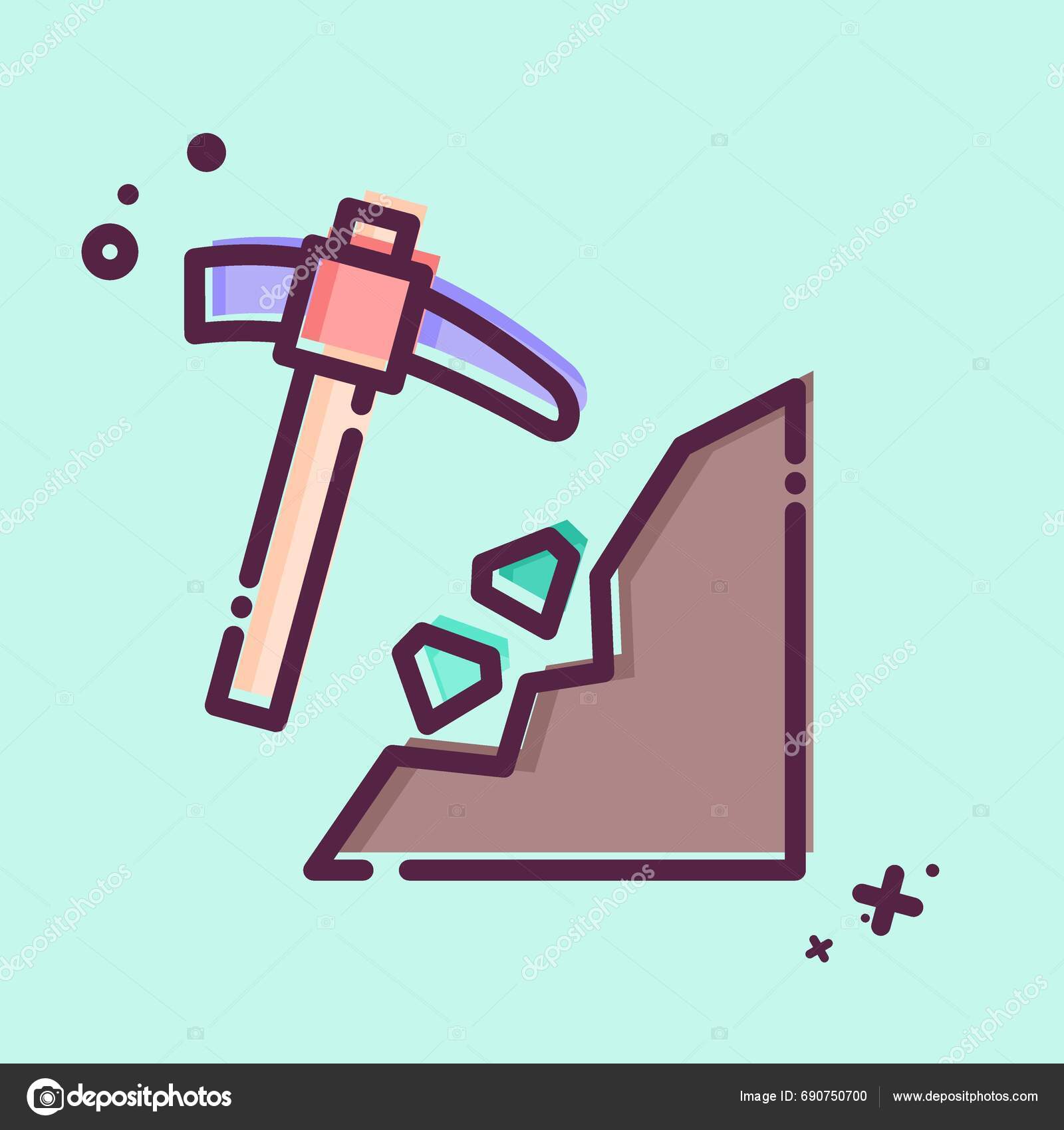 Icon Mining Related Mining Symbol Mbe Style Simple Design Editable ...