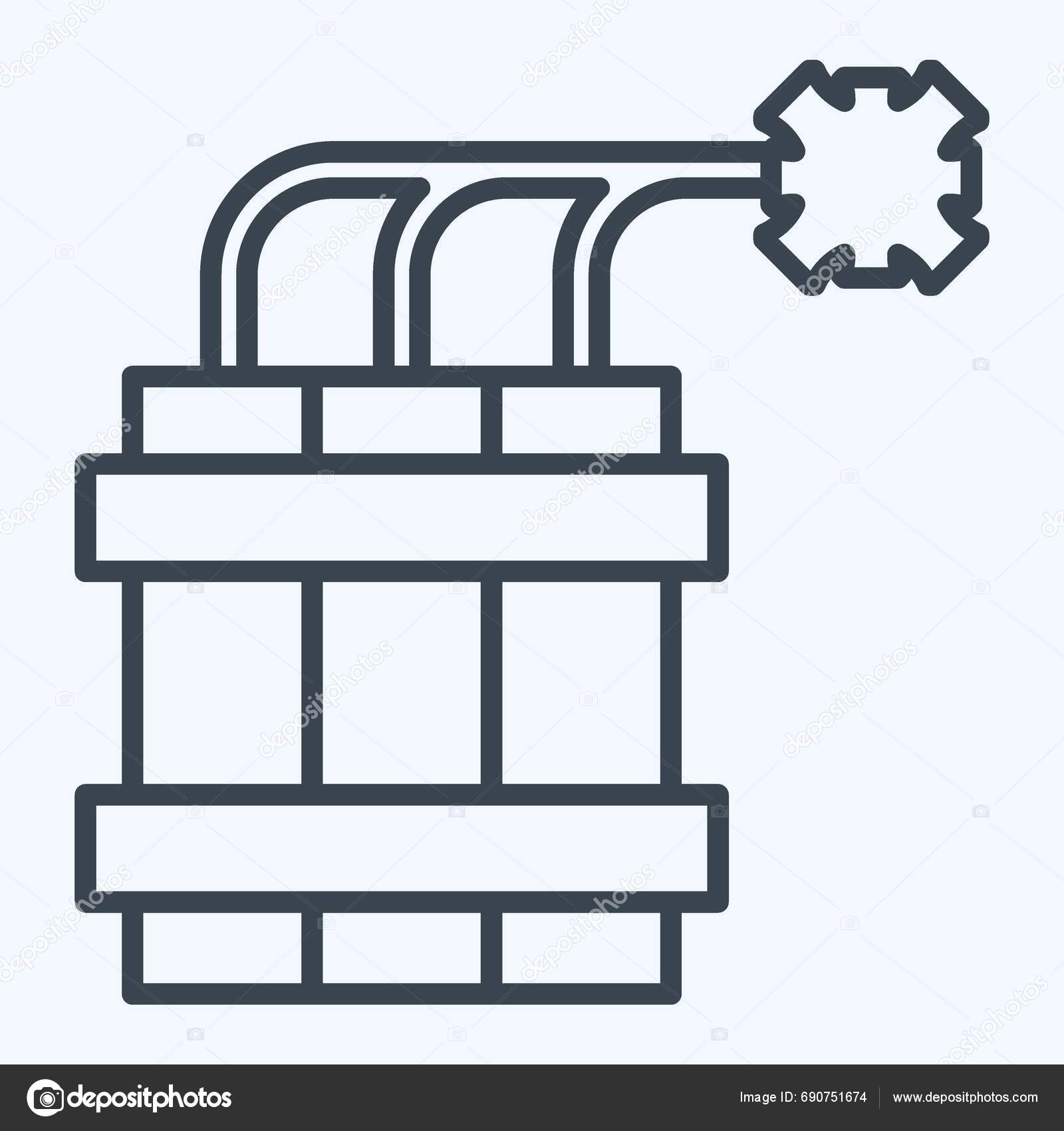 Icon Dynamite Related Mining Symbol Line Style Simple Design Editable ...