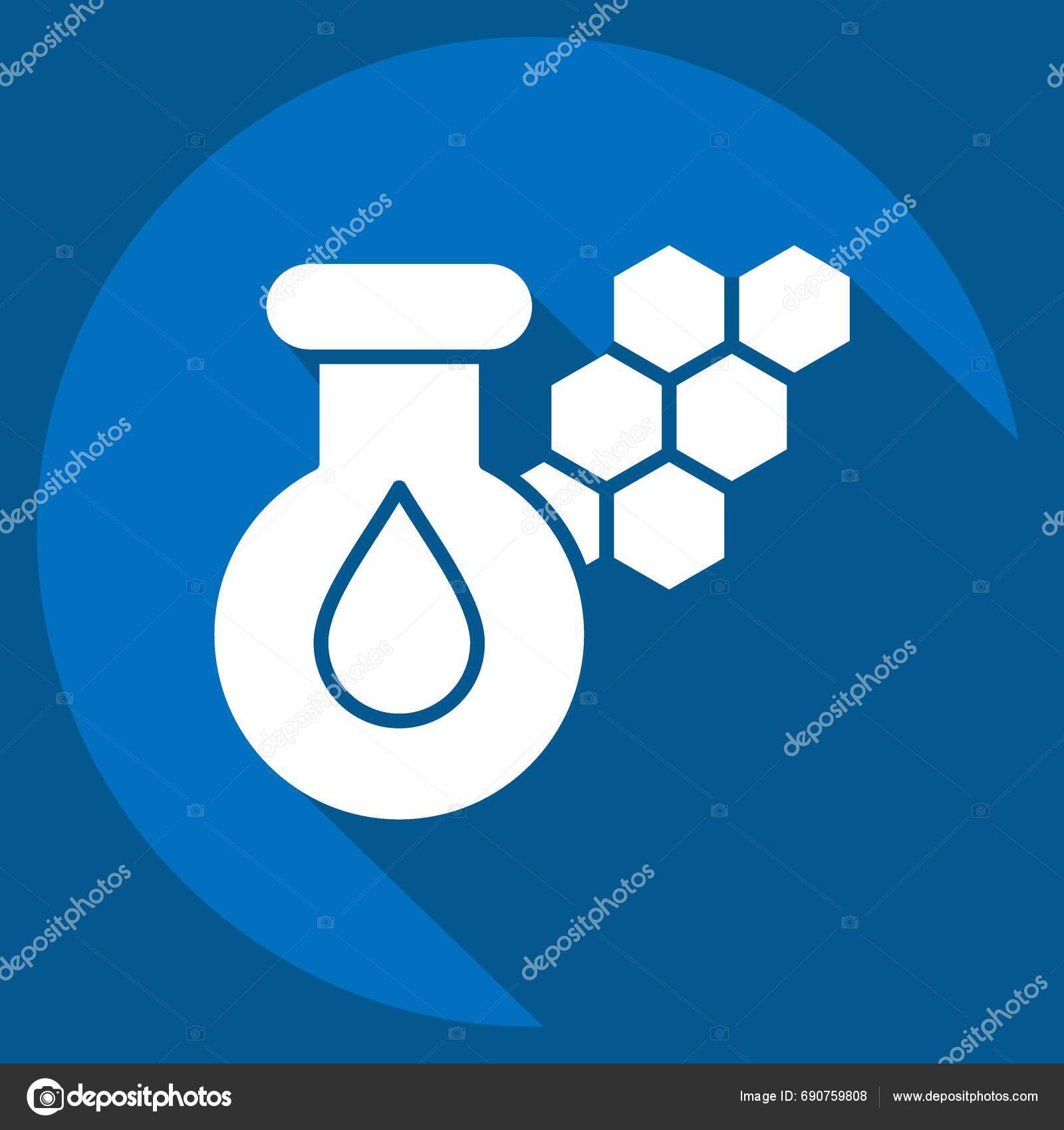 Icon Chlorophyll Related Biochemistry Symbol Long Shadow Style Simple ...