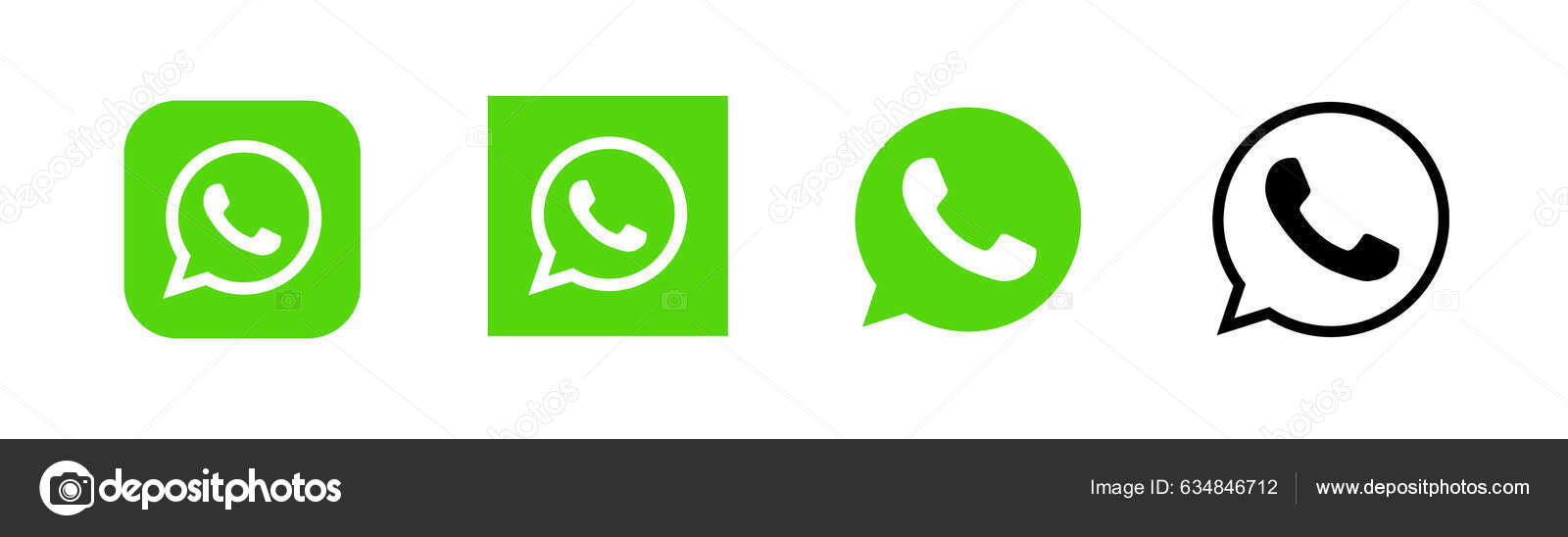 Different Types Whatsapp Icon Logo Vector White Background Stock Vector ...