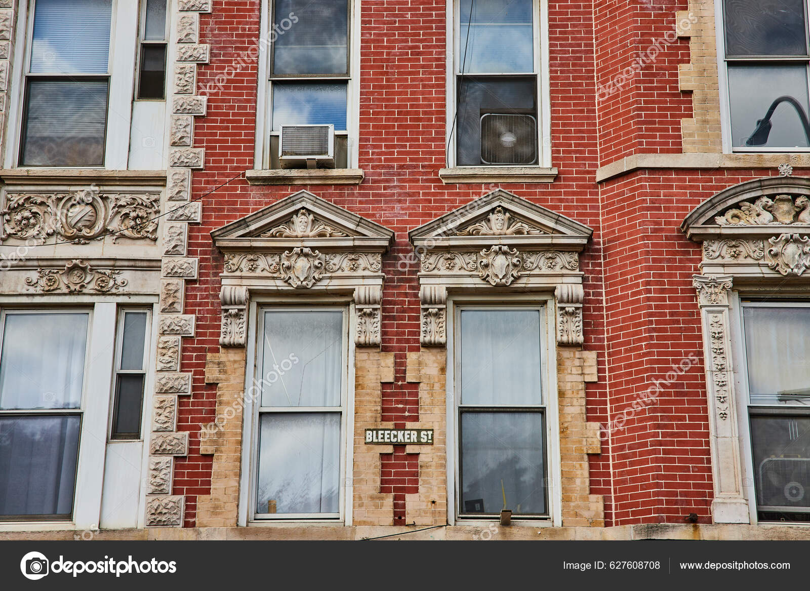 Image Straight Brick Limestone Building Labelled Bleecker Street ...