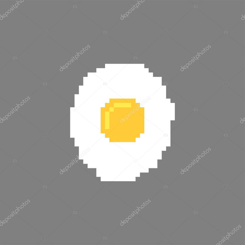 8 bit Arte de píxeles de huevo frito. concepto de desayuno pixelado 2023