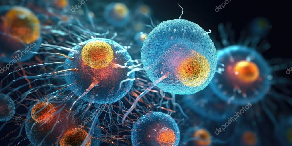 División celular o conexión celular, el proceso microbiológico de ...