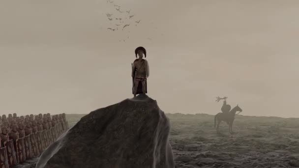 Antiguo Centurión Romano Con Legión Lista Para Guerra — Video de stock ...