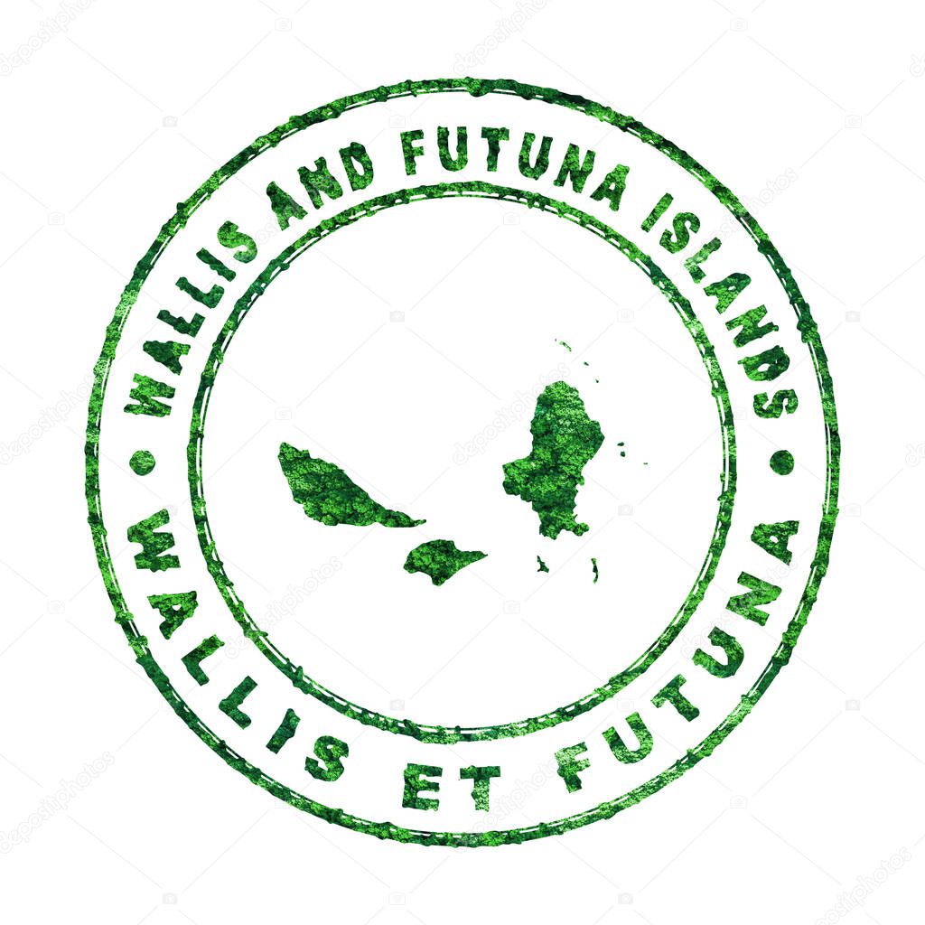 Mapa de Wallis y Futuna, Sello Postal, Desarrollo sostenible, Concepto ... Mapa de Wallis y Futuna, Sello Postal, Desarrollo sostenible, Concepto ...
