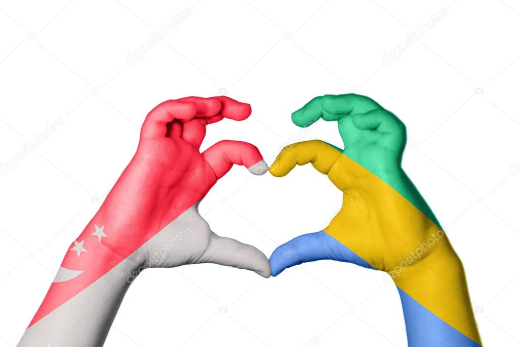 Corazón de Gabón de Singapur, Hacer gestos en el corazón, Recortar el ...