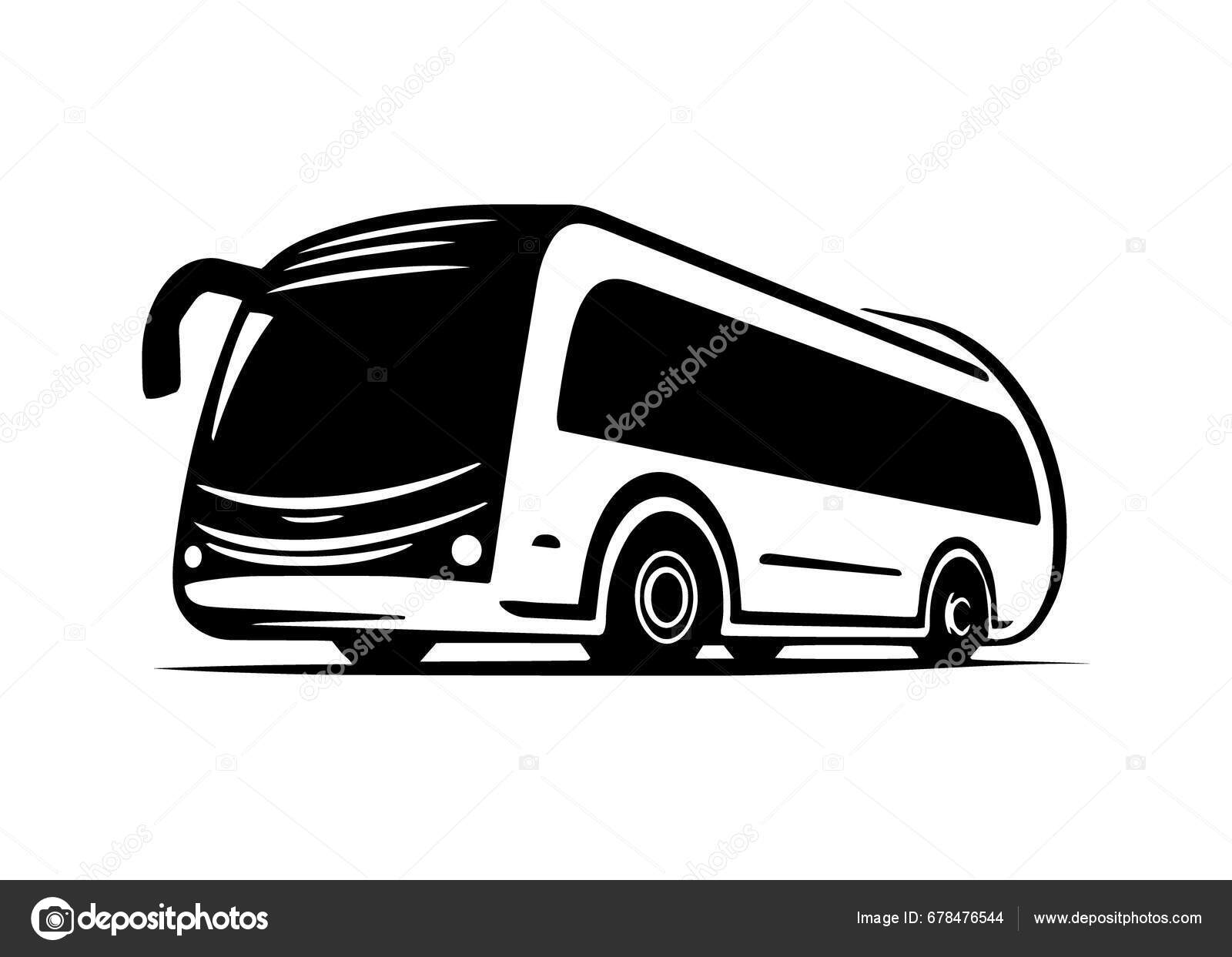 Minimal Och Abstrakt Logotyp För Buss Ikon Skolan Buss Vektor ...