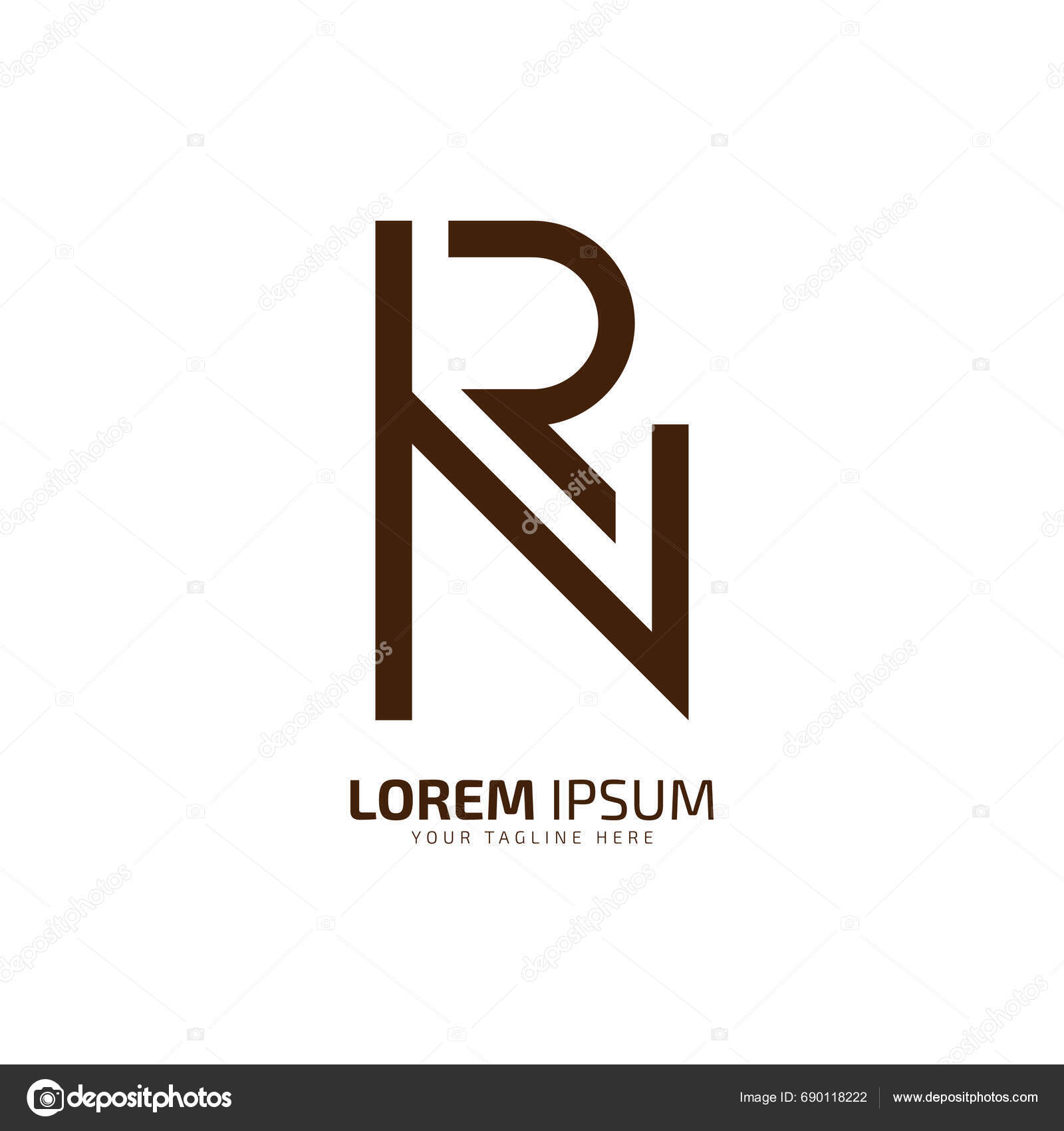 Alphabet Letter Minimal Negative Space Logo Vector Icon Stock Vector by ...