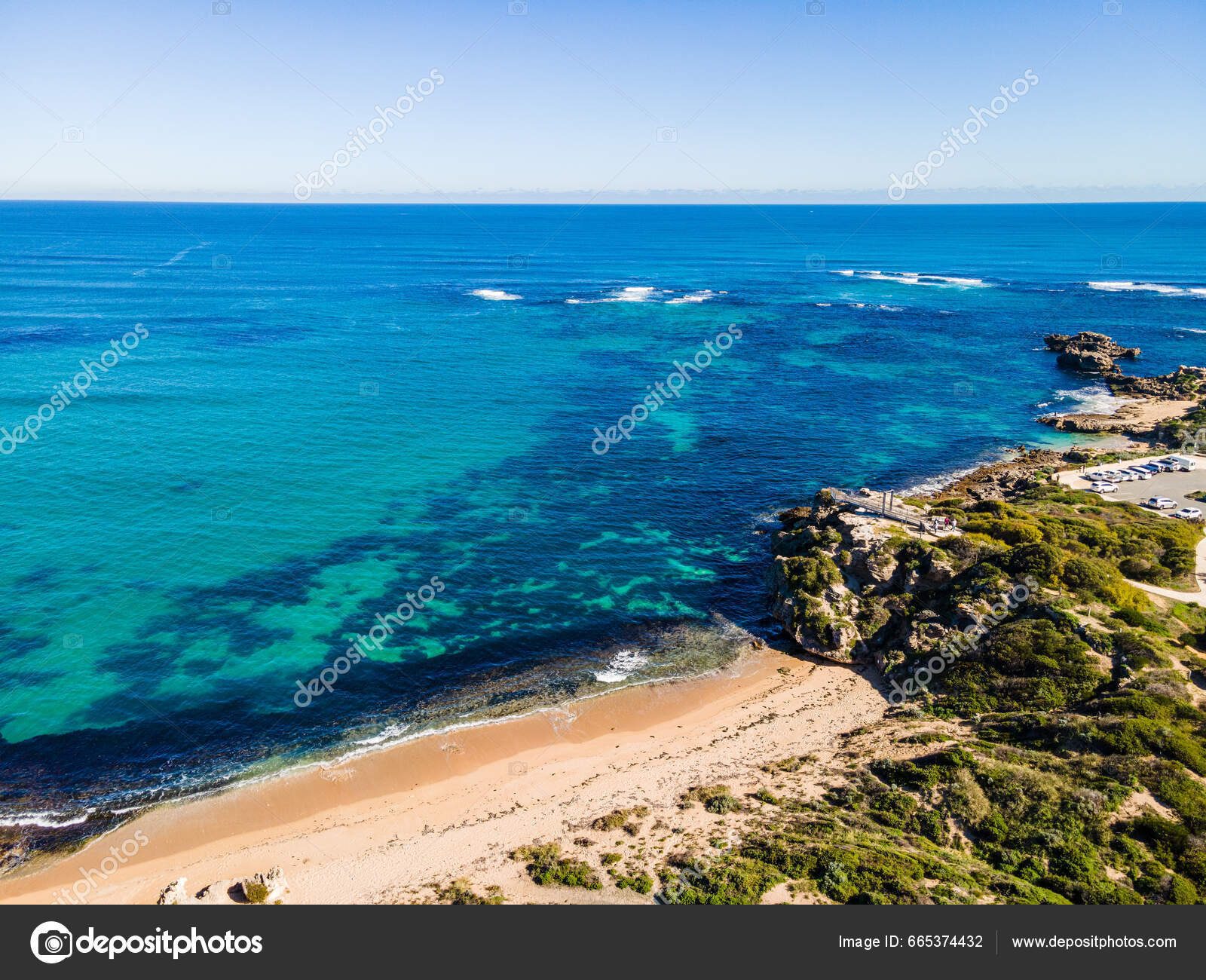 Aerial View Point Peron Shoalwater Bay Rocky Limestone Formations ...