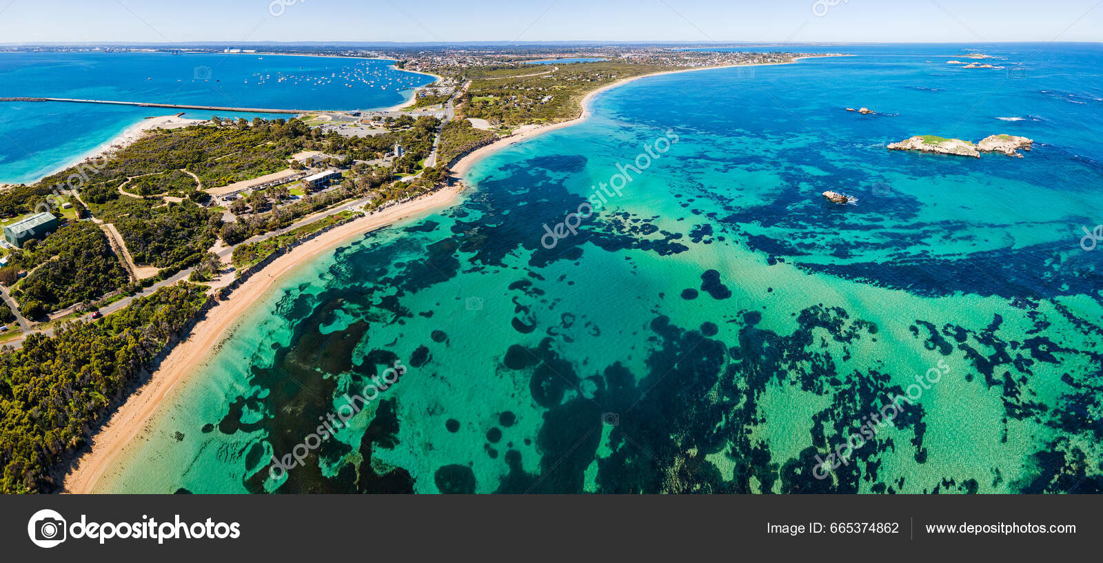 Aerial View Point Peron Shoalwater Bay Rocky Limestone Formations ...