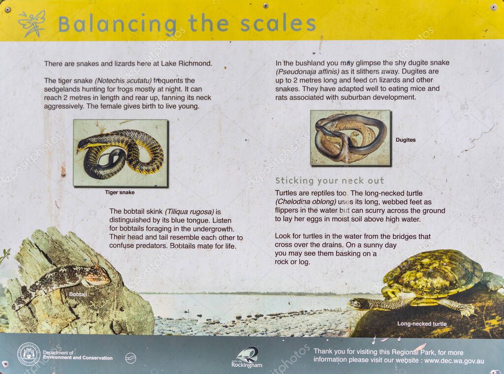 Rockingham, WA / Australia - 20 / 12 / 2019 El lago Richmond es un ...