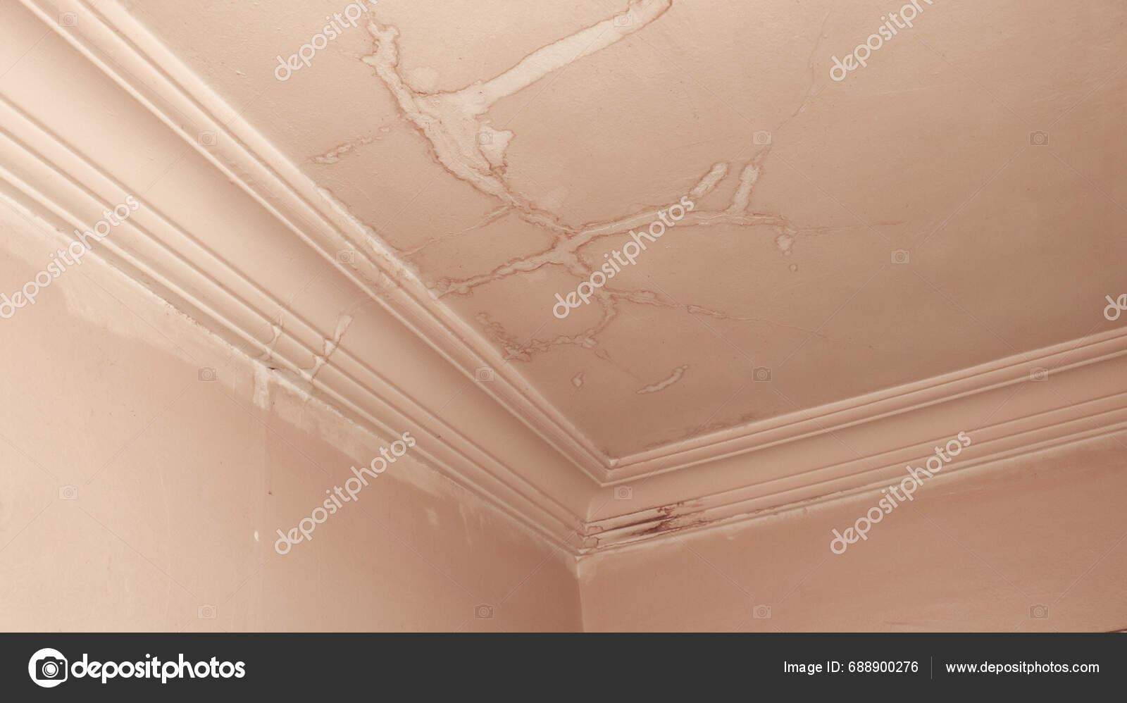 Dirty Ceiling Water Leak Moisture Interior Ceiling Needs Repair Stained ...