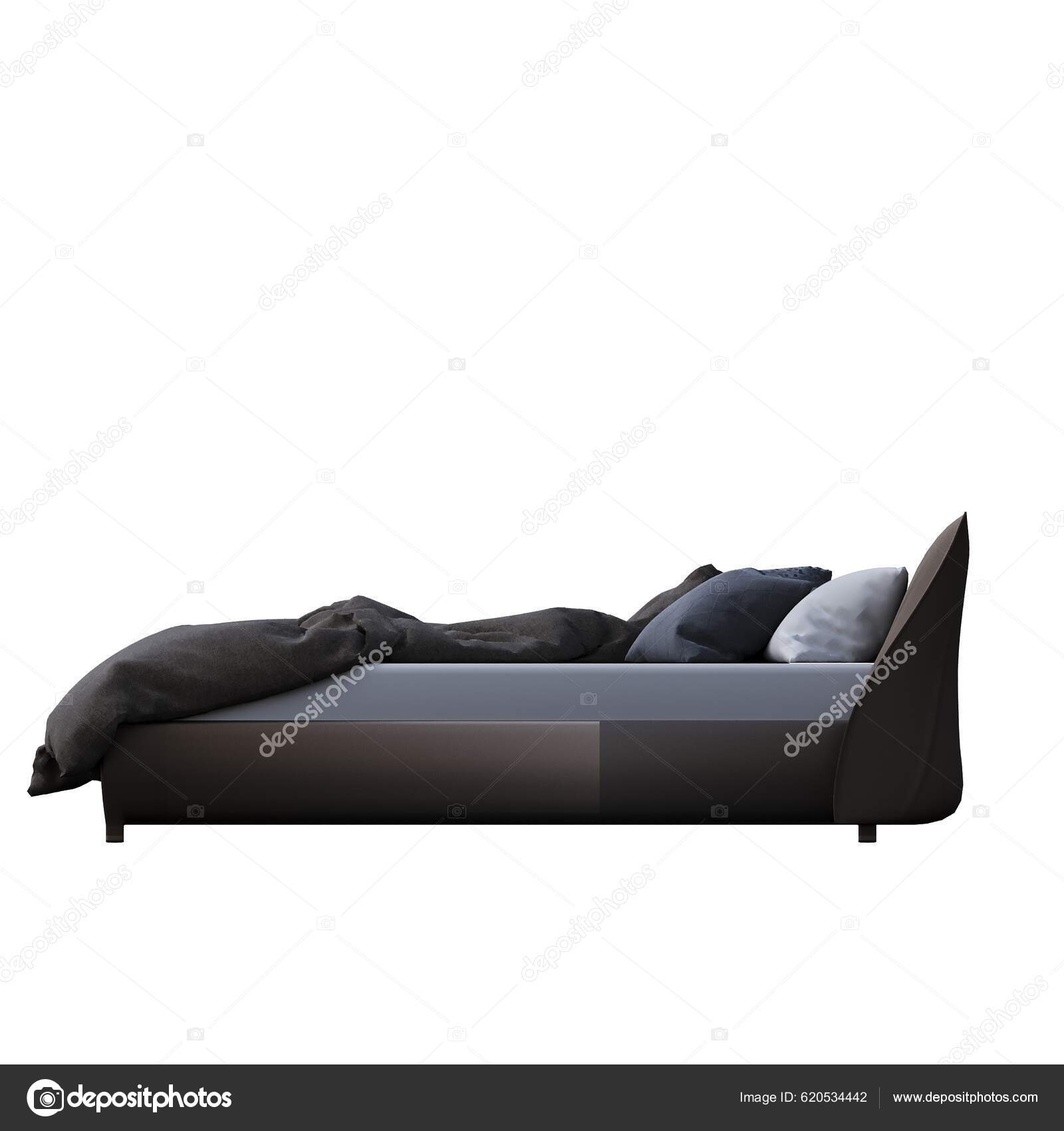 Bed Isolated White Background Interior Furniture Illustration Stock ...