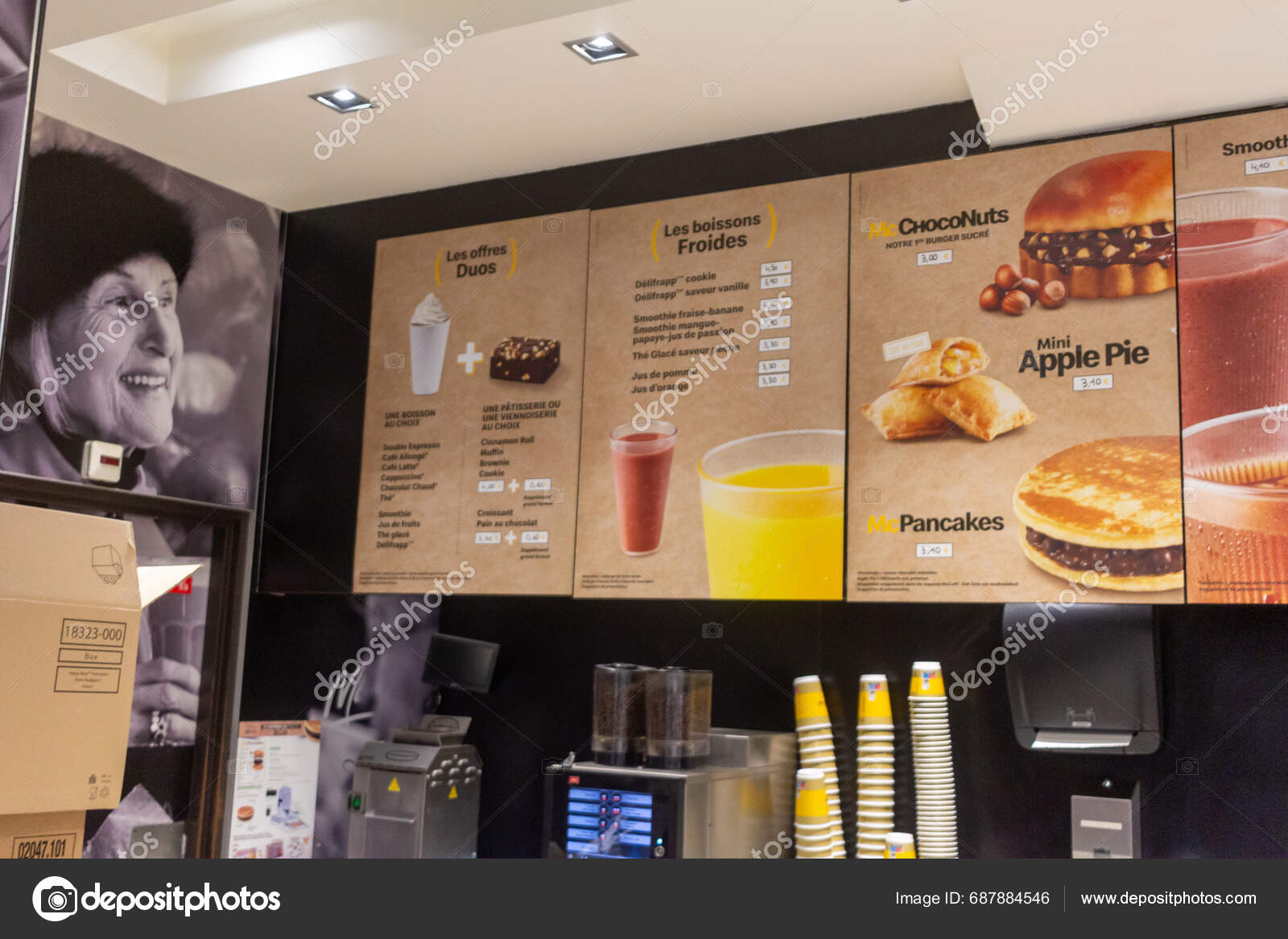 Bordeaux France October 2023 Menu Choices Mccoffee Display Mcdonald's ...