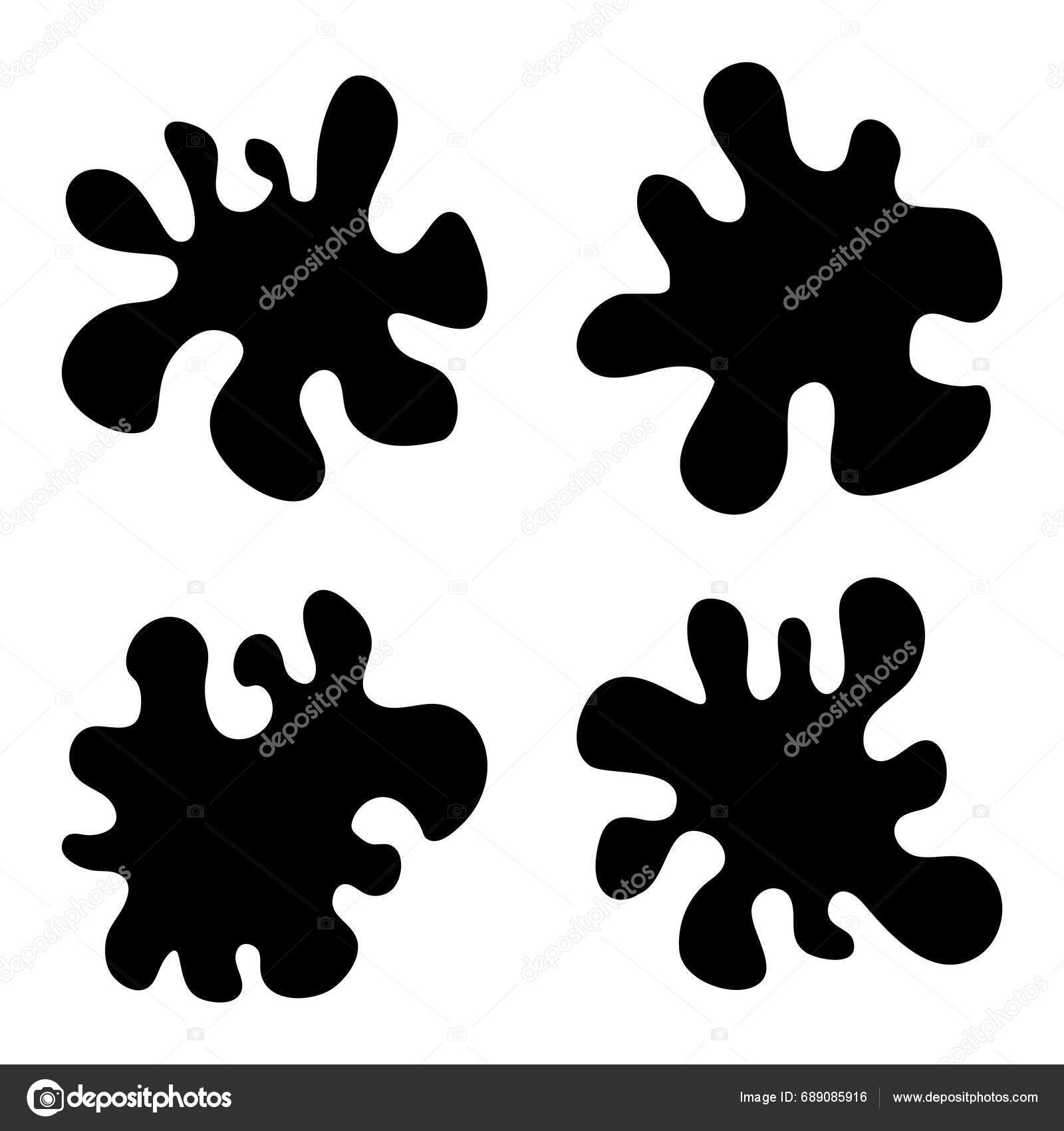 Set Abstract Modern Blob Shape Isolated White Background Vector ...
