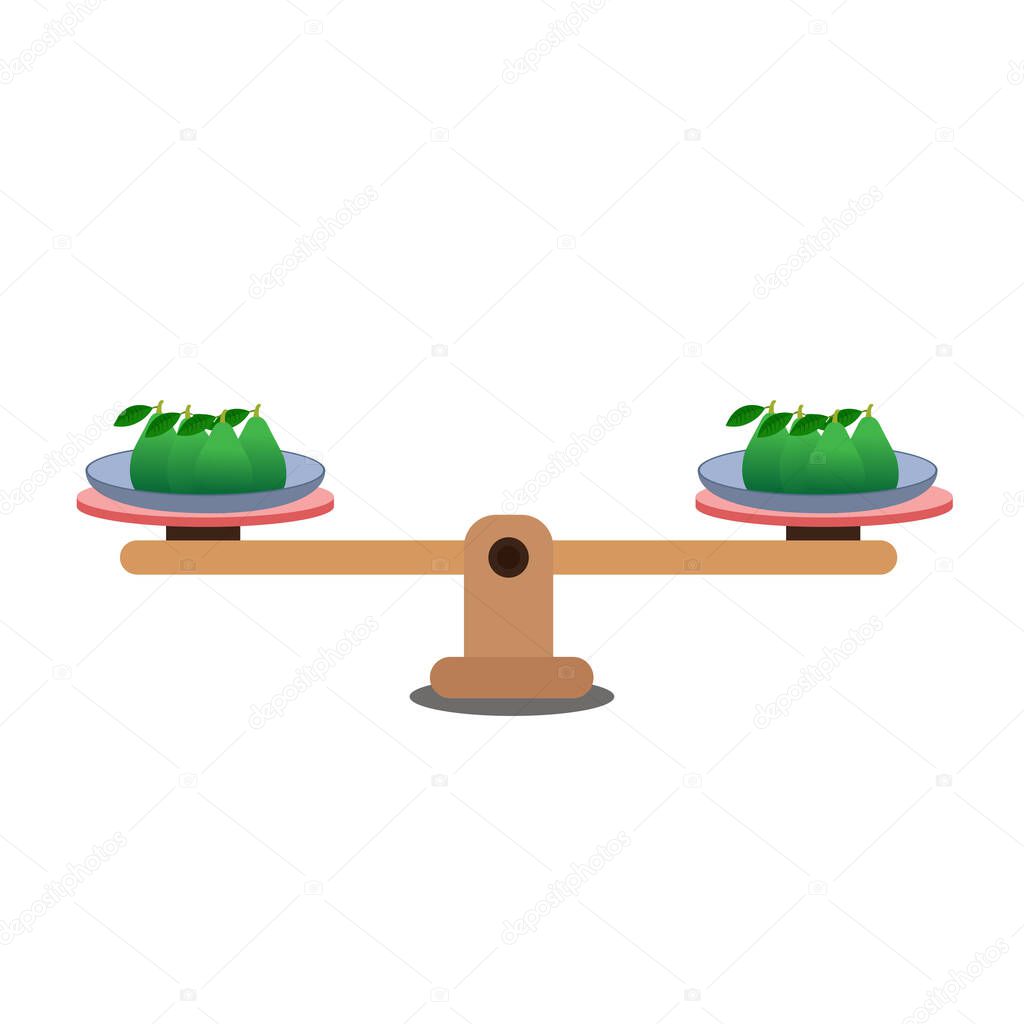 Comparación de peso en un estilo mínimo de dibujos animados, que ...