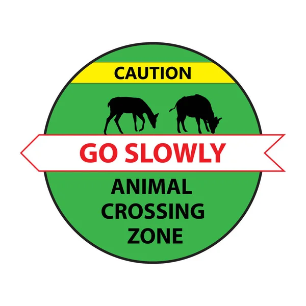 Yellow Road Sign Tiger Crossing Zone Drive Slowly Animal Safety Stock ...