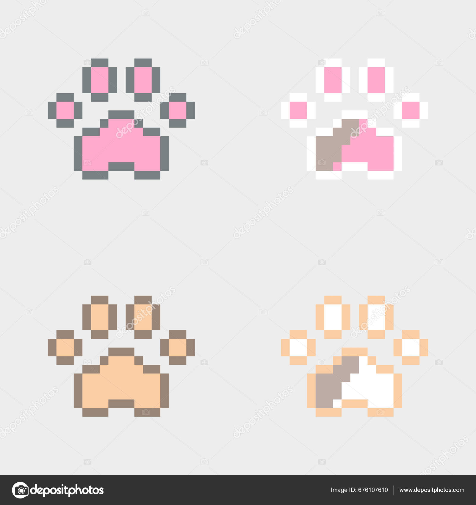 Lindo Gato En Pixel Art Ilustración De Lindo Gatito Doméstico