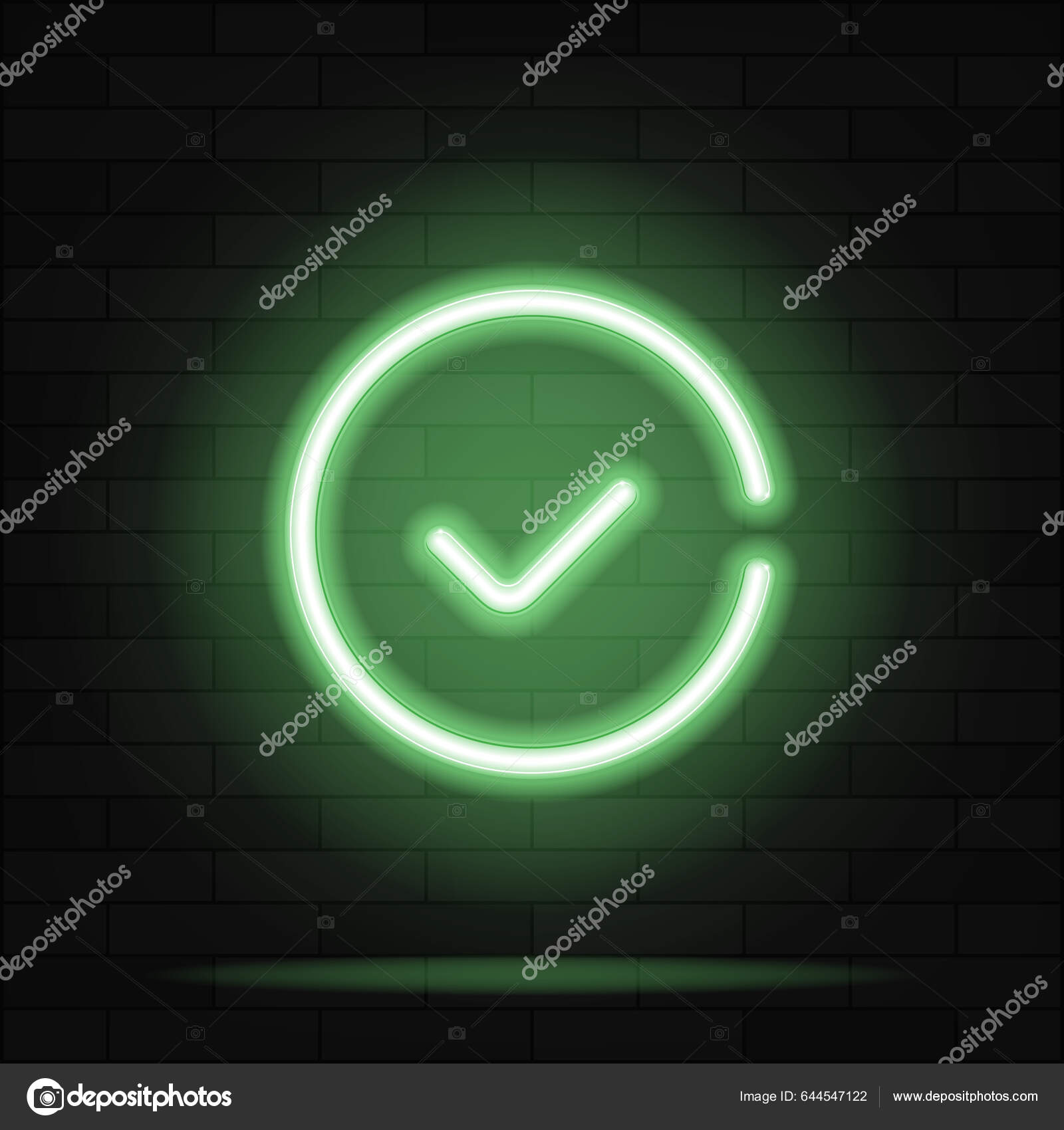Zielony Znacznik Wyboru Neon Znak Wektora Sprawdź Listy Przycisk ... Zielony Znacznik Wyboru Neon Znak Wektora Sprawdź Listy Przycisk ...