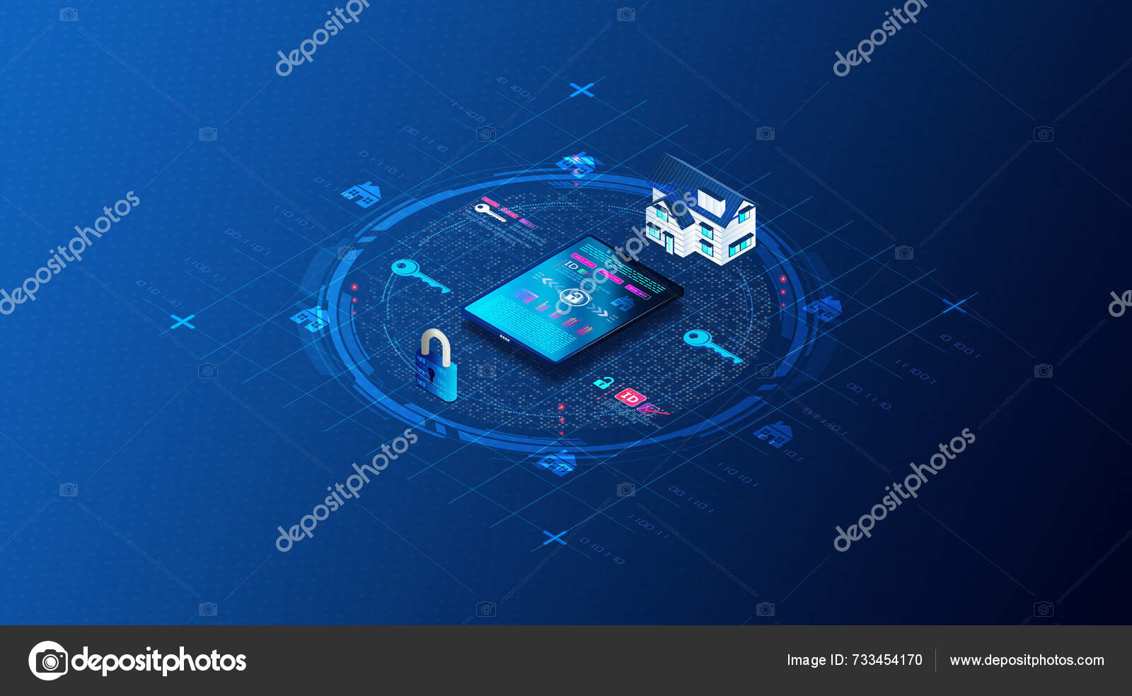 Smart Lock Technology Concept Advanced Locking Systems Enhance Home ...